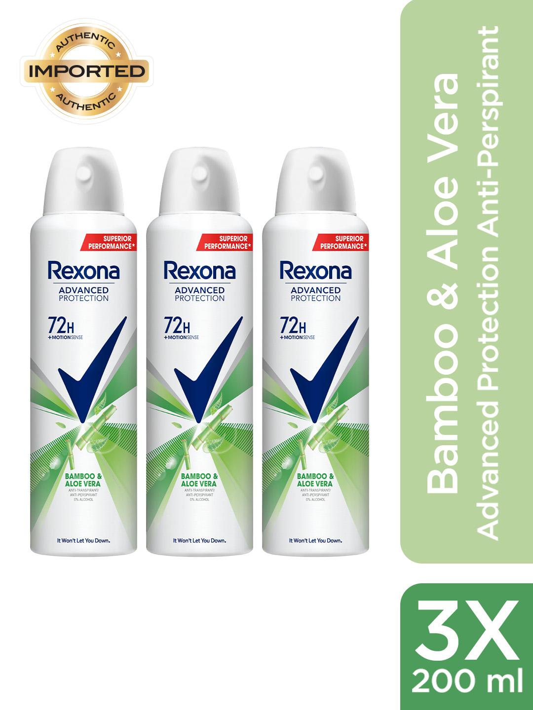 Buy REXONA Women Set Of 3 Bamboo & Aloe Vera Anti Perspirant Deodorant ...