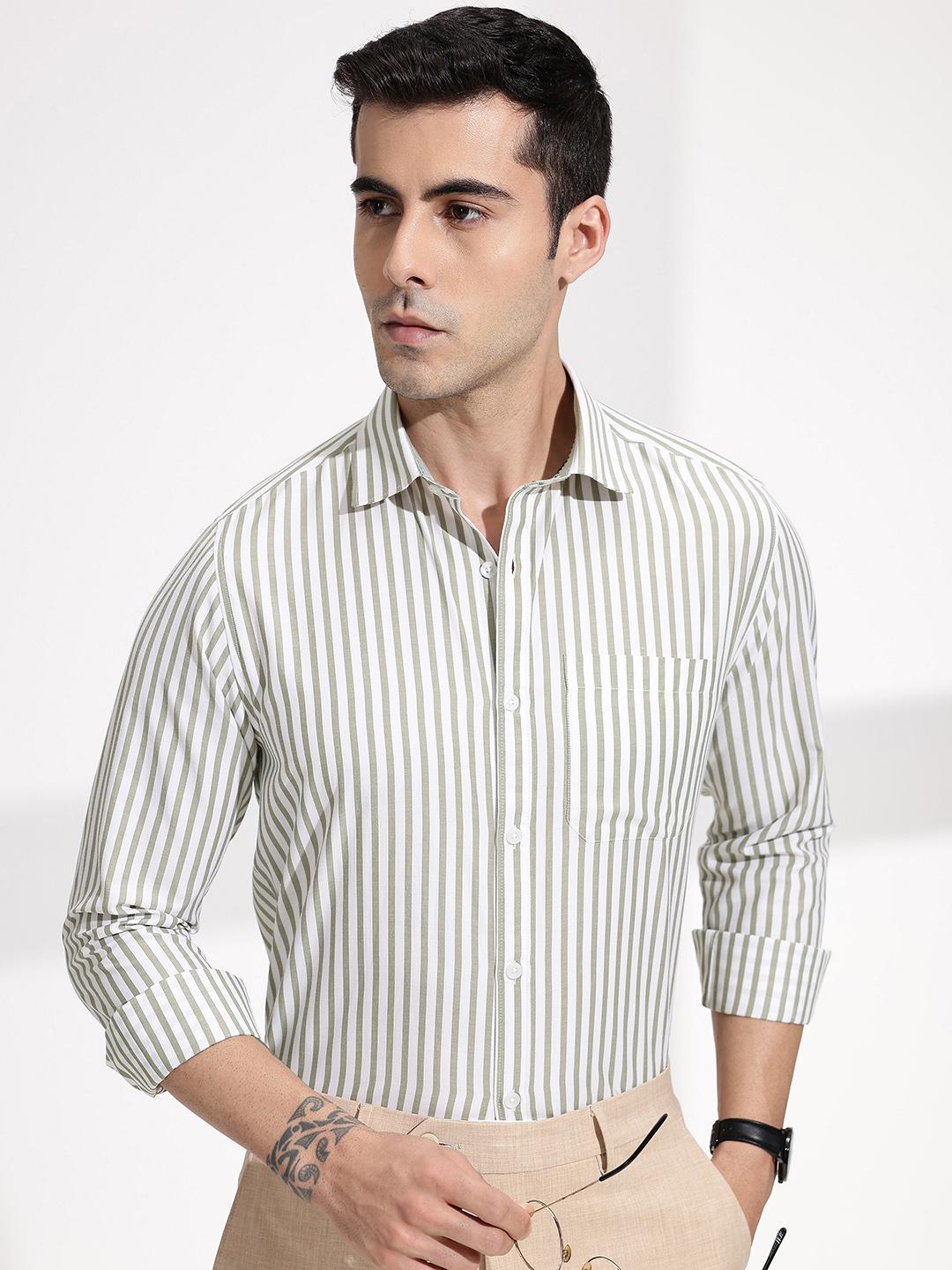 Buy INVICTUS Men Premium Slim Fit Striped Formal Shirt - Shirts for Men ...