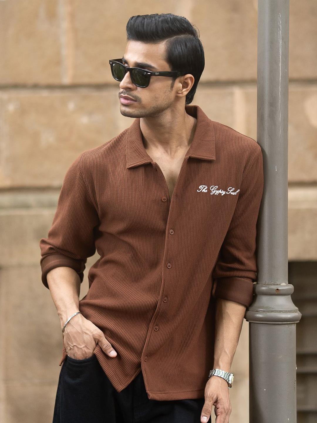 Buy Powerlook SS25 Embroidered Oversized Casual Shirt - Shirts for Men ...