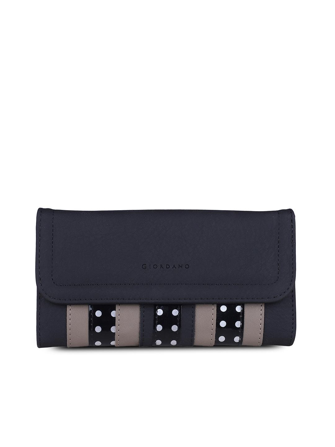 Buy GIORDANO Women Black Printed Two Fold Wallet - Wallets for Women ...