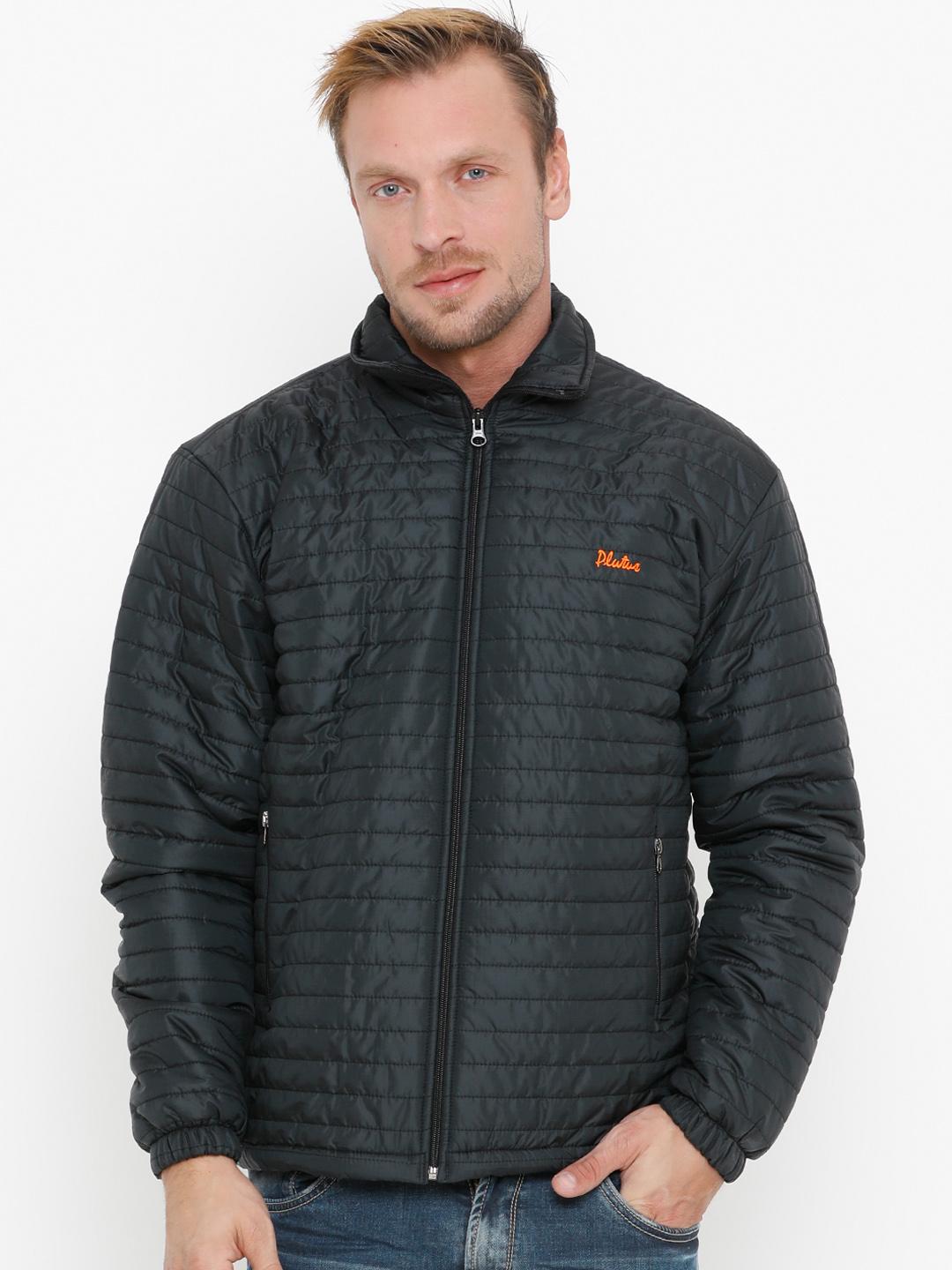 Buy Plutus Men Black Solid Water Resistant Padded Jacket - Jackets for ...