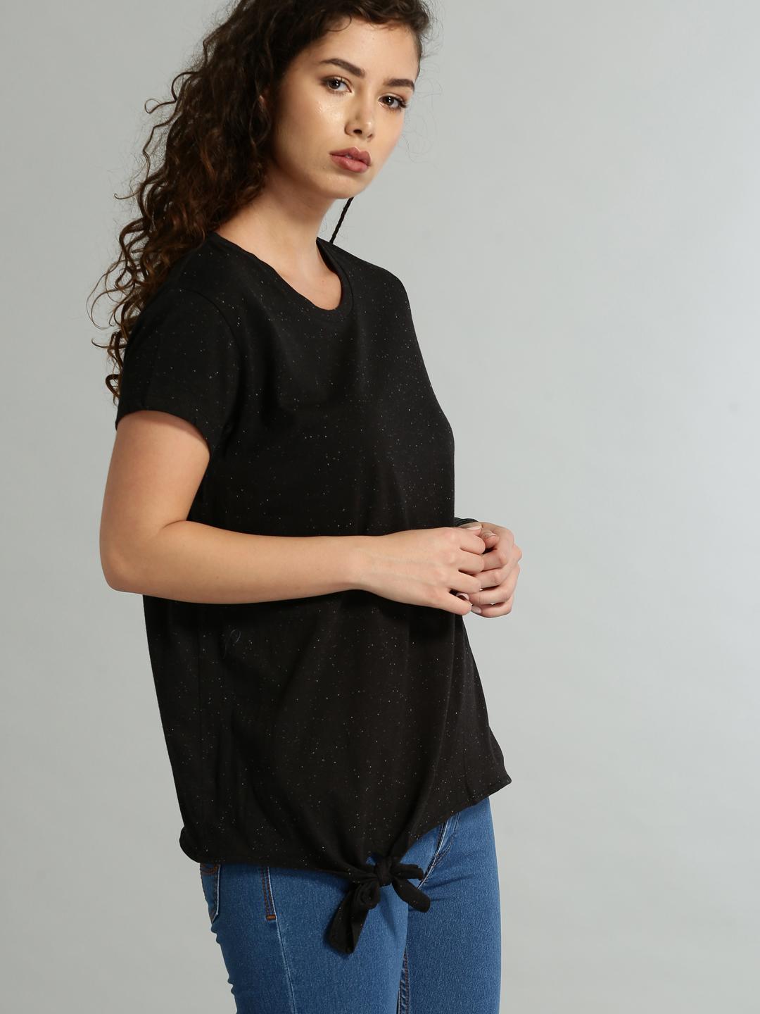 Buy Roadster Women Black Solid Top - Tops for Women 4319733 | Myntra