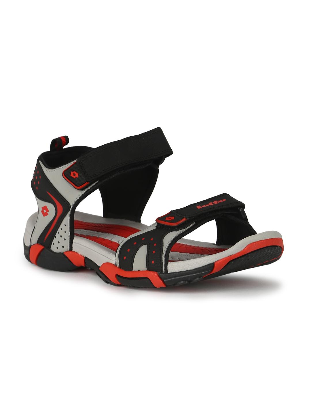 Buy Lotto Men Black & Red Comfort Sandals - Sandals for Men 5361662 ...