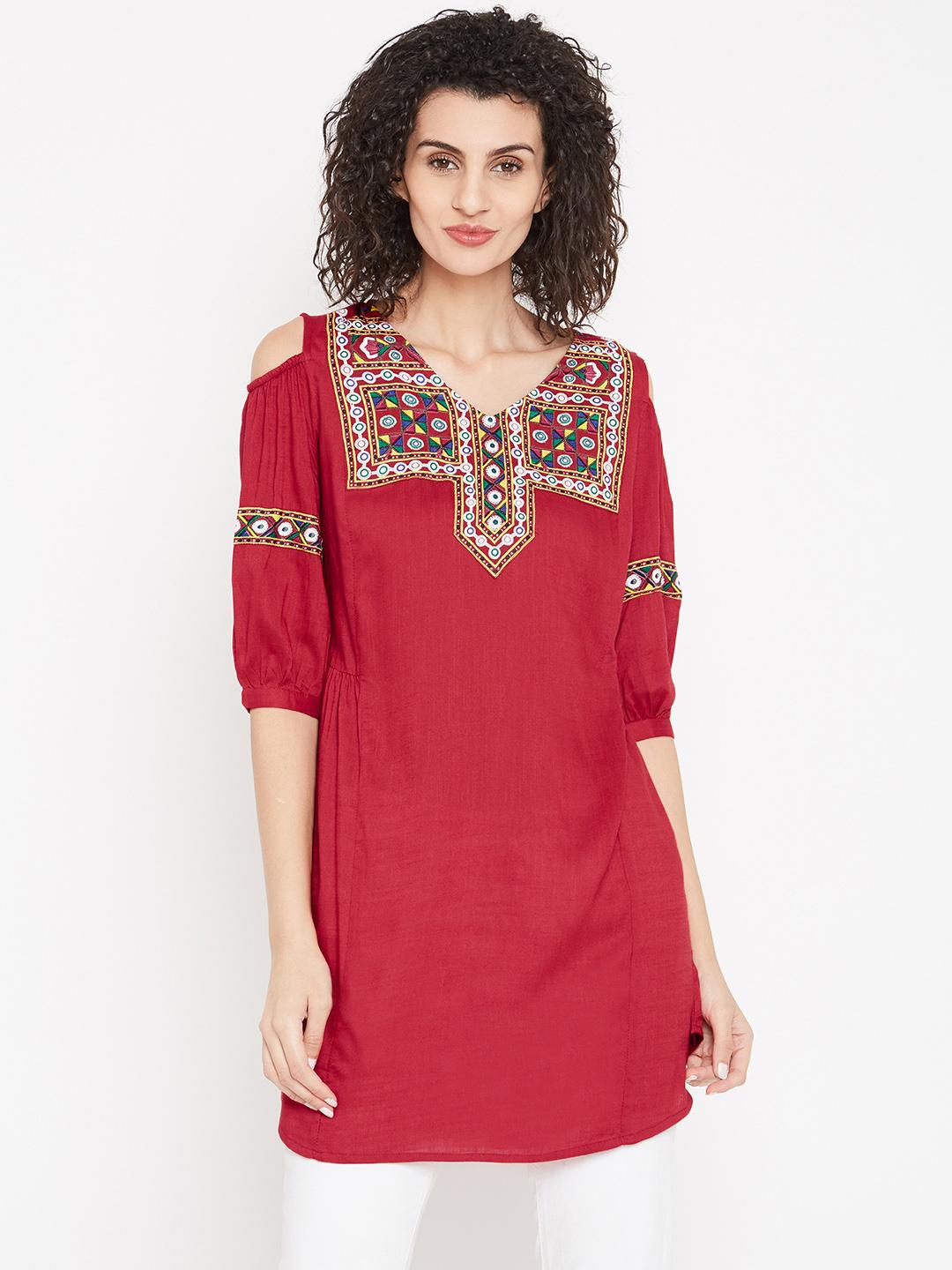 Buy Bronz Red Solid Tunic - Tunics for Women 5452842 | Myntra