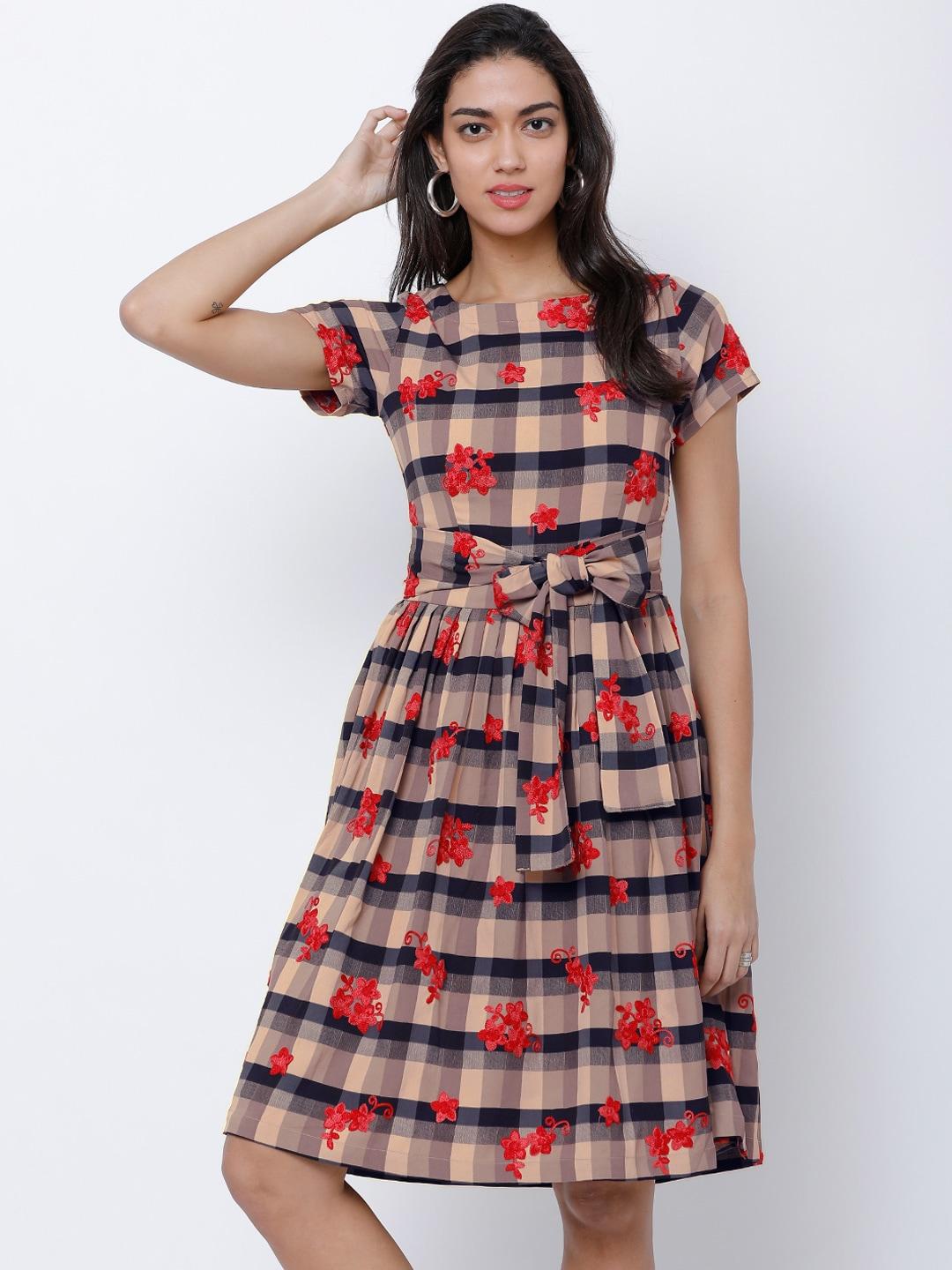 Buy Tokyo Talkies Women Black Printed Fit And Flare Dress - Dresses for ...