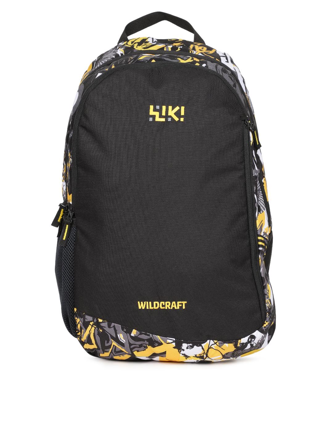 Buy Wildcraft Unisex Black & Yellow Graphic Backpack - Backpacks for ...
