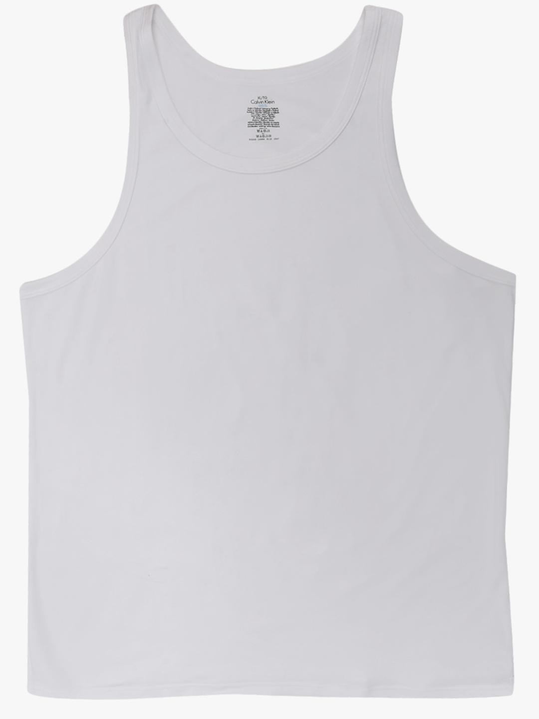 Buy Calvin Klein Underwear Men Pack Of 2 White Solid Innerwear Vests ...
