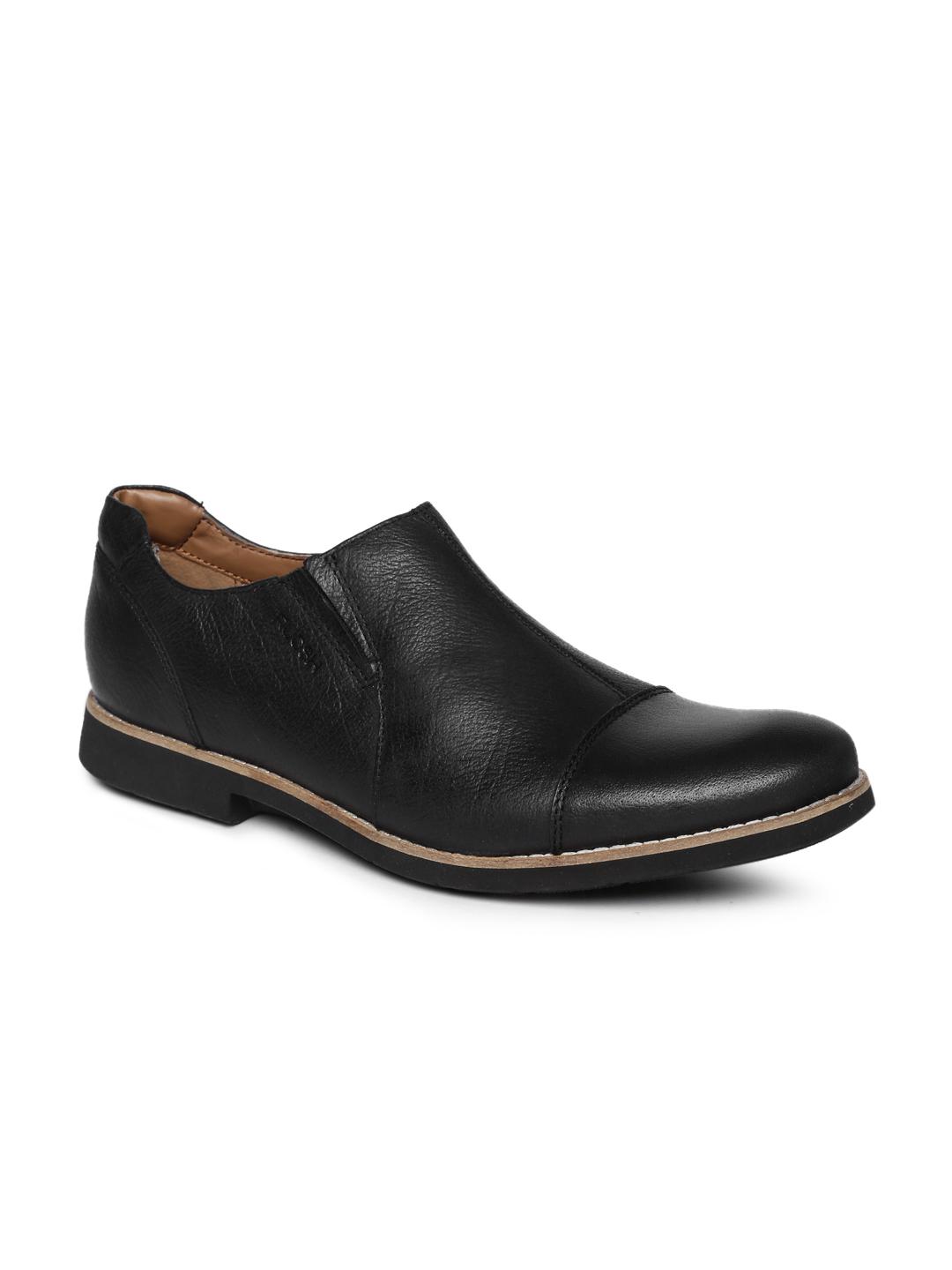 Buy Ruosh Men Casual Black Textured Leather Low Boots - Boots for Men ...