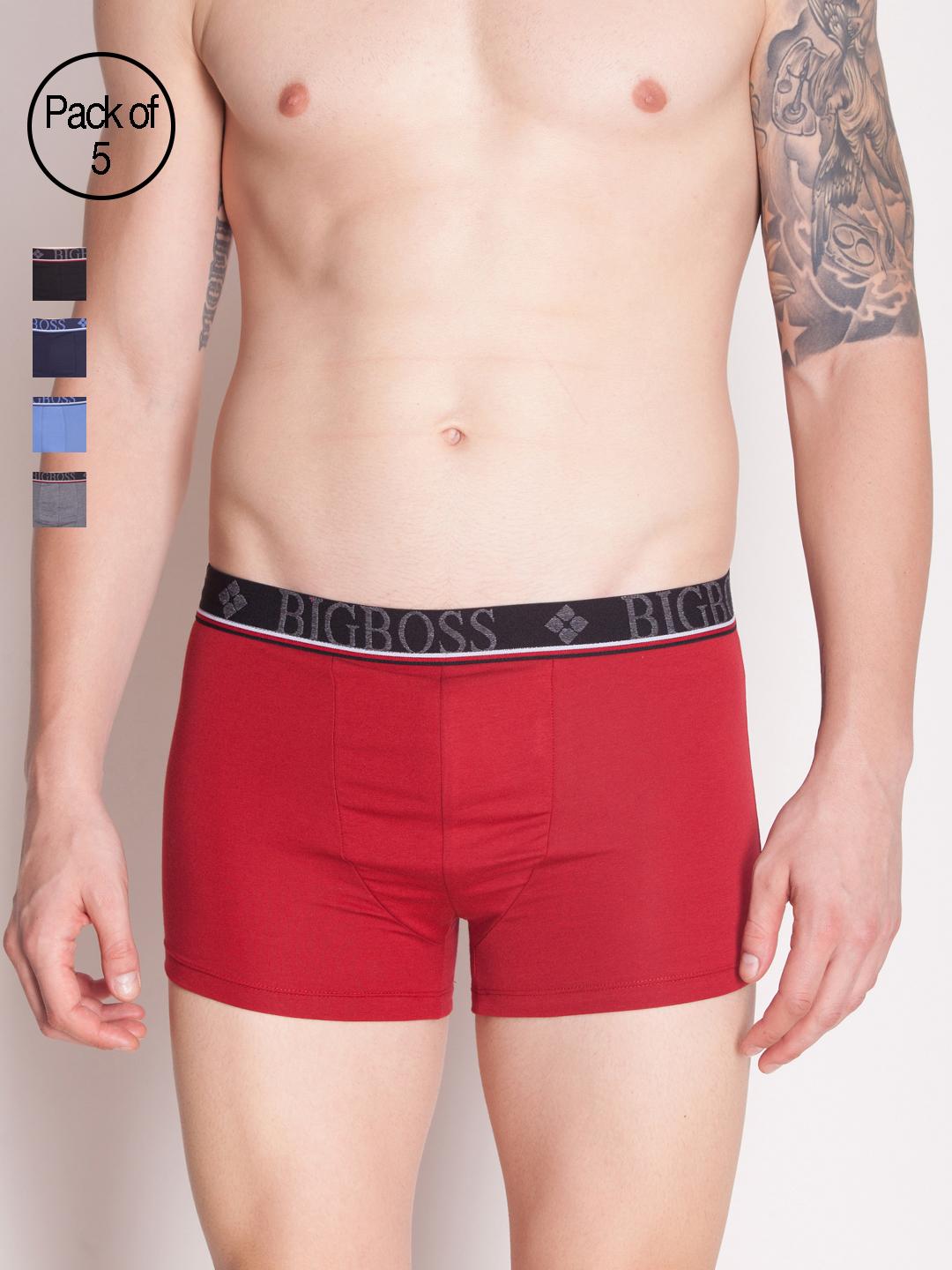 Buy Dollar Bigboss Men Solid Pack Of 5 Cotton Modal Trunk - Trunk for ...