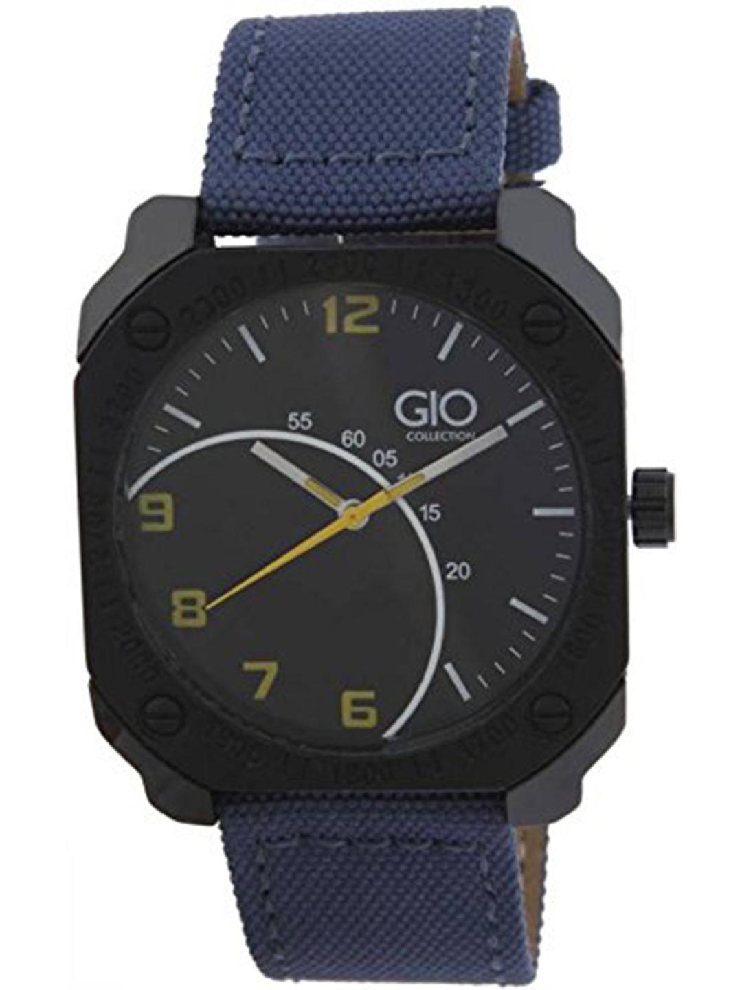 Buy GIO COLLECTION Men Black & Navy Blue Analogue Watch - Watches for ...