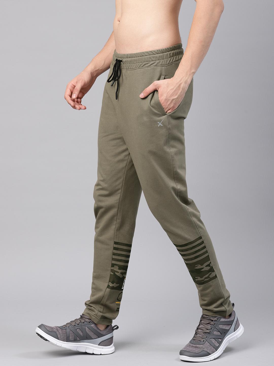 Buy HRX By Hrithik Roshan Men Olive Green Camo Athleisure Track Pants ...