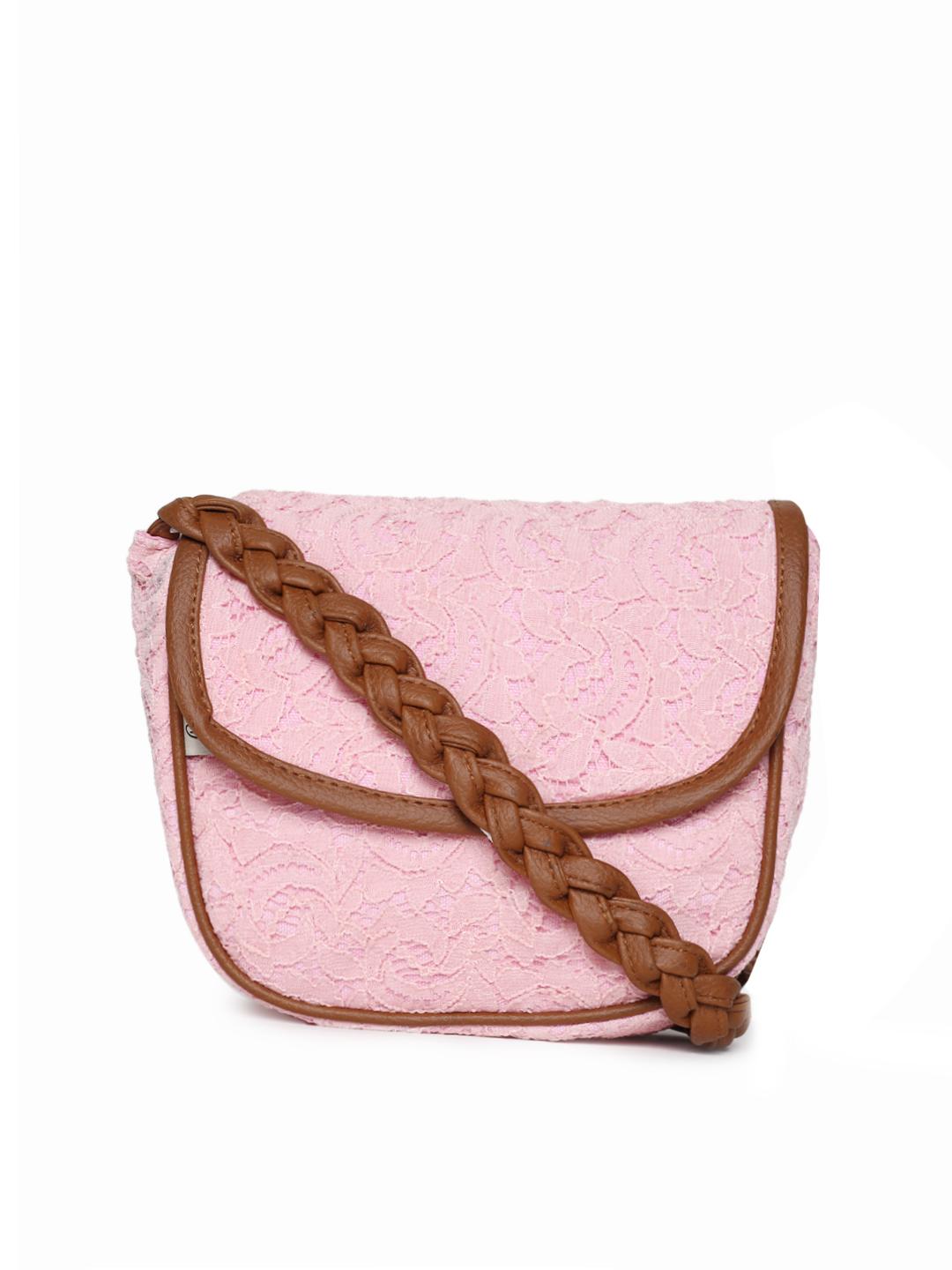 Buy People Pink & Brown Lace Sling Bag - Handbags for Women 6799083 ...