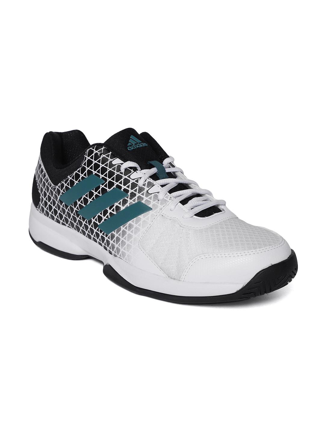 Buy ADIDAS Men White & Black Net Nuts Printed Tennis Shoes - Sports ...