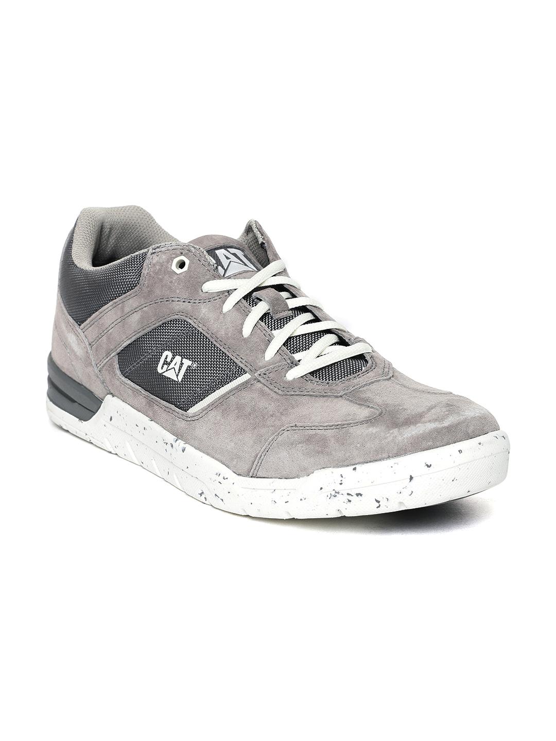 Buy CAT Men Grey Leather Sneakers - Casual Shoes for Men 7088194 | Myntra