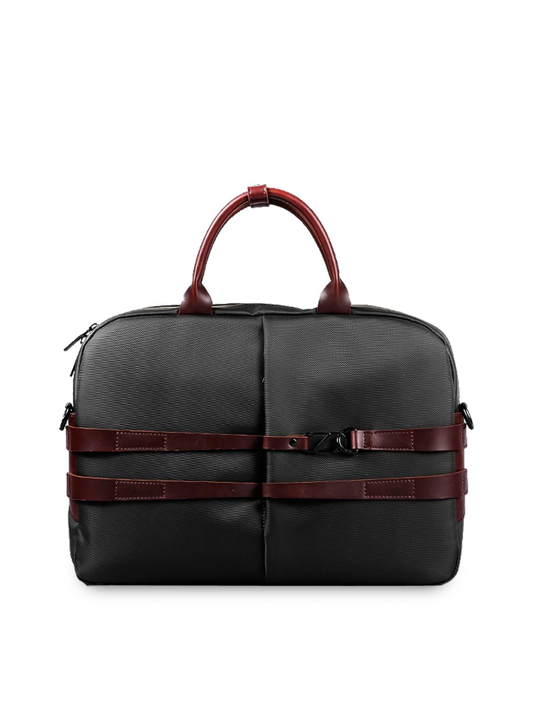 Buy Scarters Unisex Charcoal & Brown Solid Laptop Bag - Laptop Bag for ...