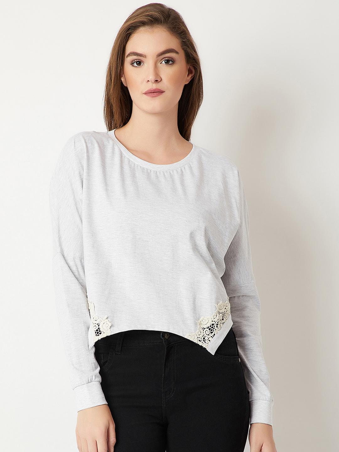 Buy Miss Chase Women Grey Solid Top - Tops for Women 7260746 | Myntra