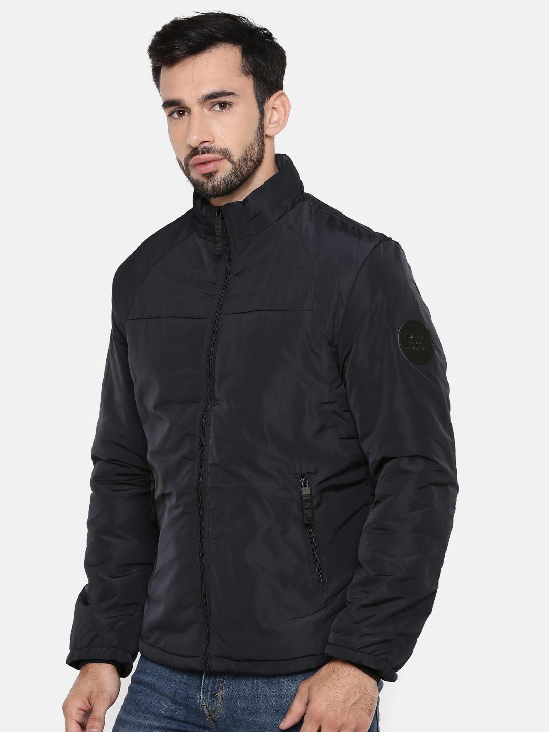 Buy The Indian Garage Co Men Navy Solid Lightweight Padded Jacket ...