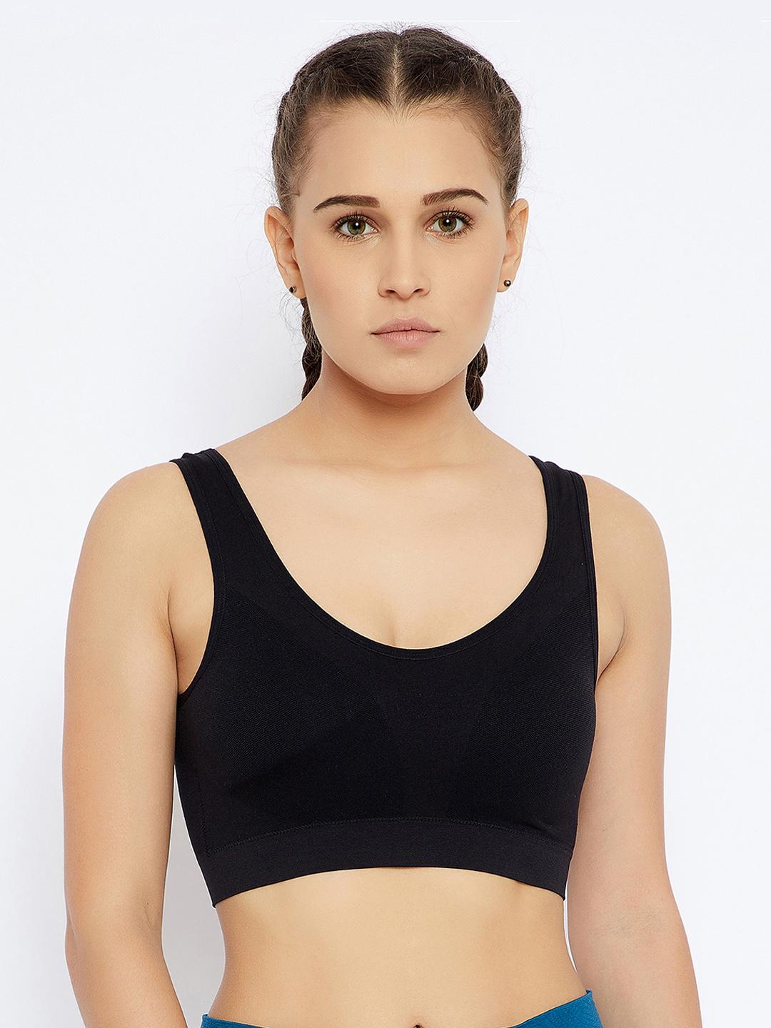 Buy C9 AIRWEAR Seamless Black Solid Non Wired Non Padded Everyday Bra ...