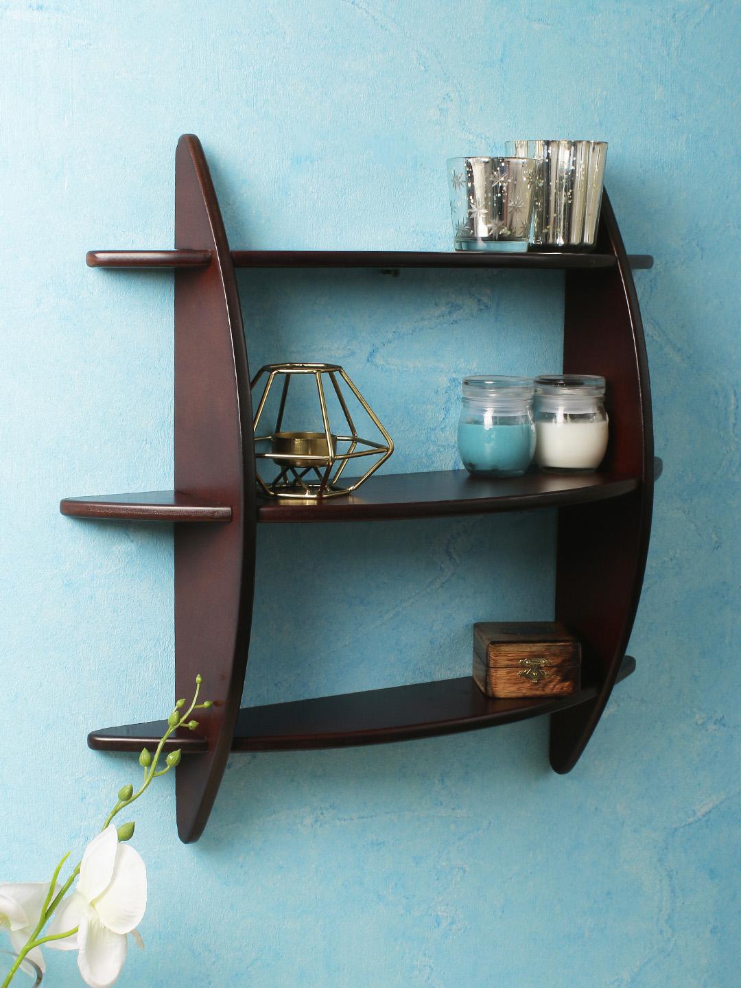 Buy Home Sparkle Brown MDF Basic Wall Shelf - Wall Shelves for Unisex ...