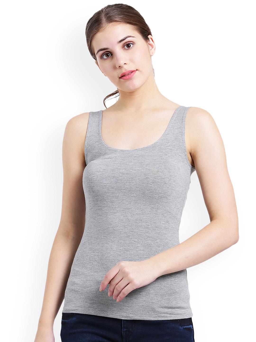 Buy Zink London Women Grey Solid Tank Top - Tops for Women 7580027 | Myntra