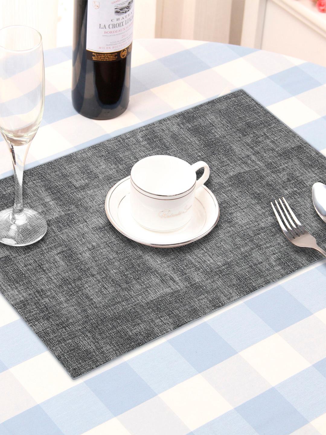 Buy OBSESSIONS Set Of 6 Grey Textured Table Mats - Table Placemats for ...