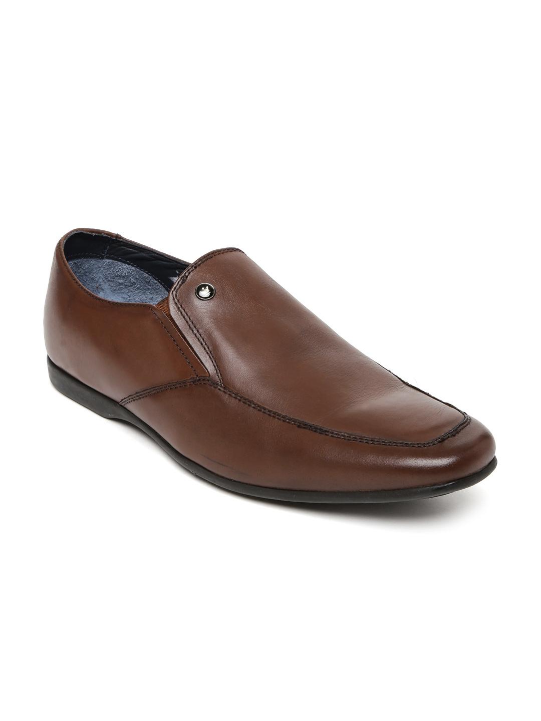 Buy Louis Philippe Men Brown Leather Semiformal Slip Ons - Formal Shoes ...