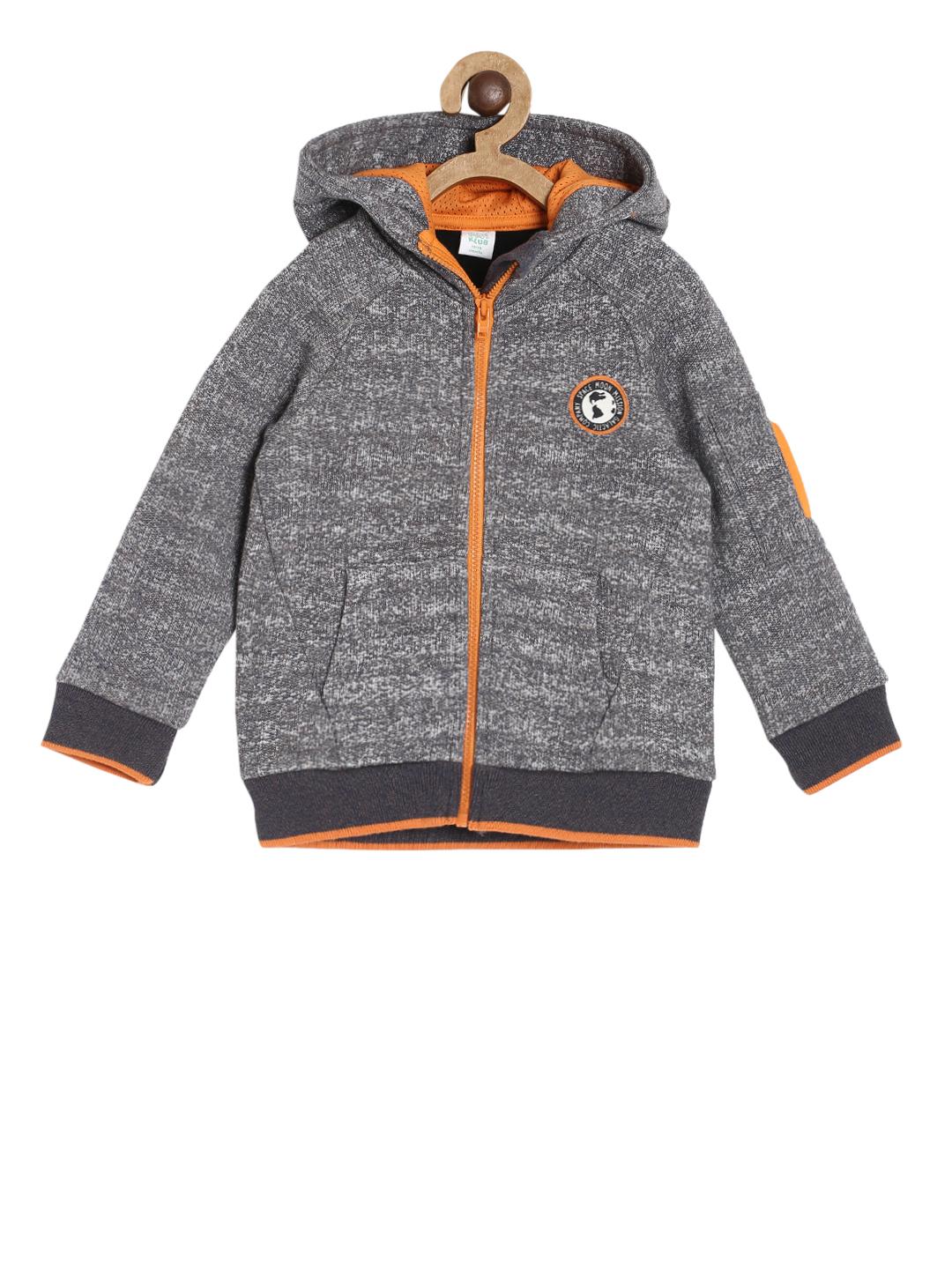 Buy MINI KLUB Boys Grey Solid Hooded Sweatshirt - Sweatshirts for Boys ...