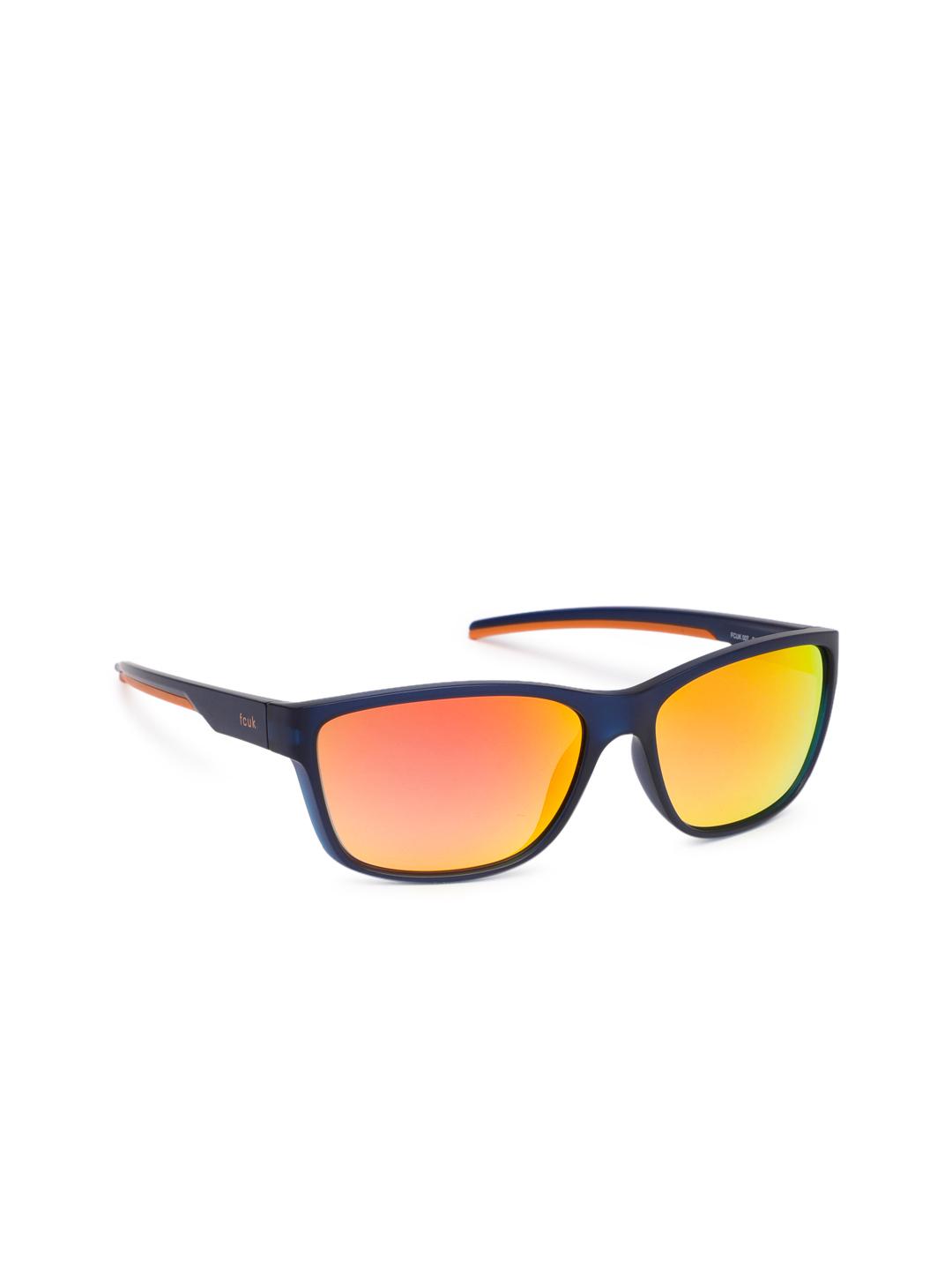 Buy French Connection Unisex Rectangle Mirrored Sunglasses - Sunglasses ...