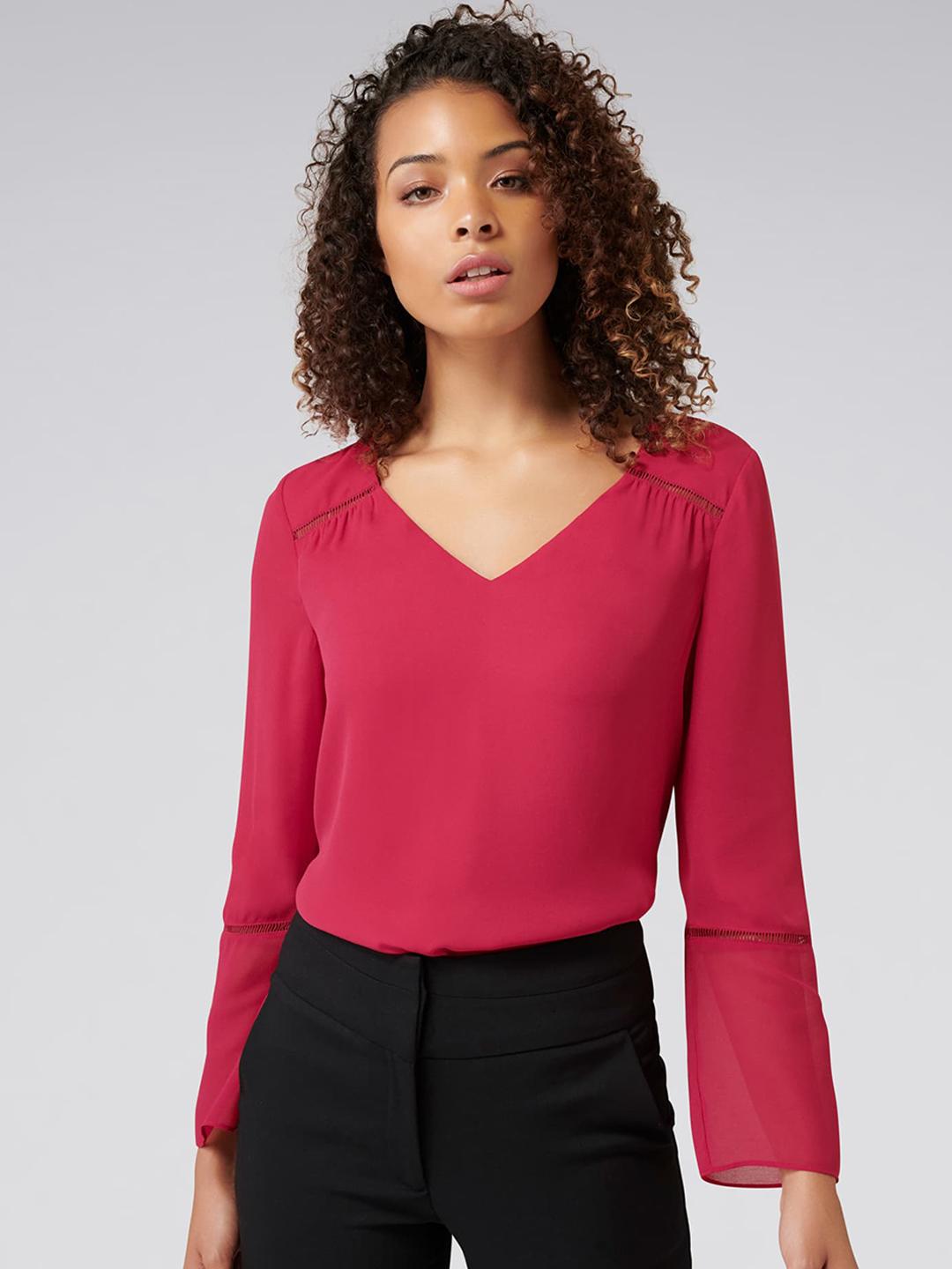 Buy Forever New Women Maroon Solid A Line Top - Tops for Women 8161525 ...