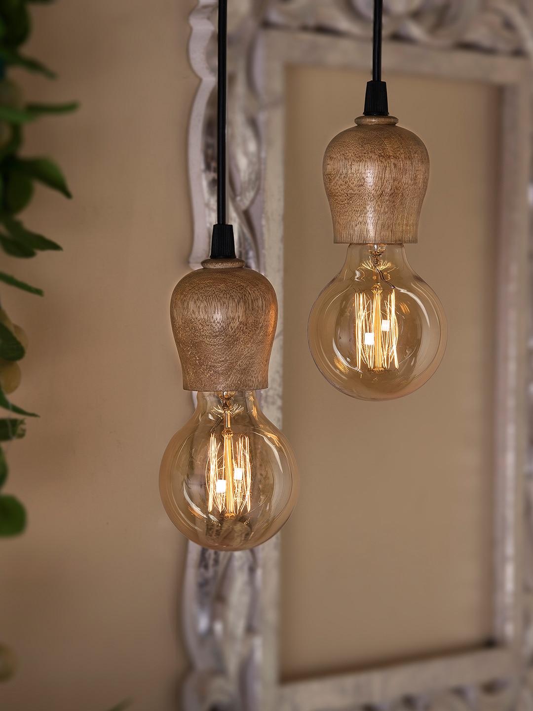 Buy Homesake Beige Solid Hanging Lights - Ceiling Lamps for Unisex ...