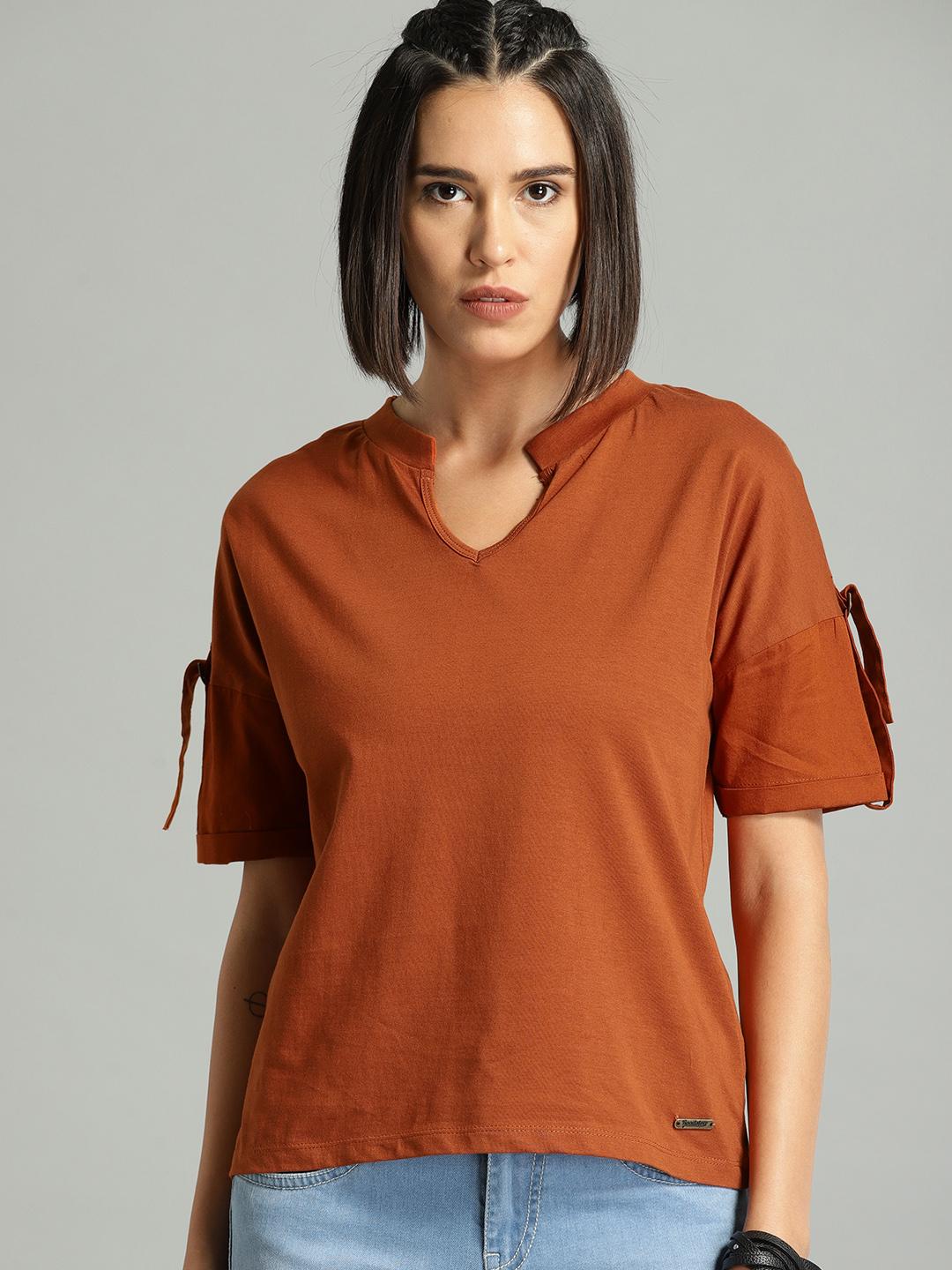 Buy Roadster Women Rust Solid Top - Tops for Women 8331037 | Myntra