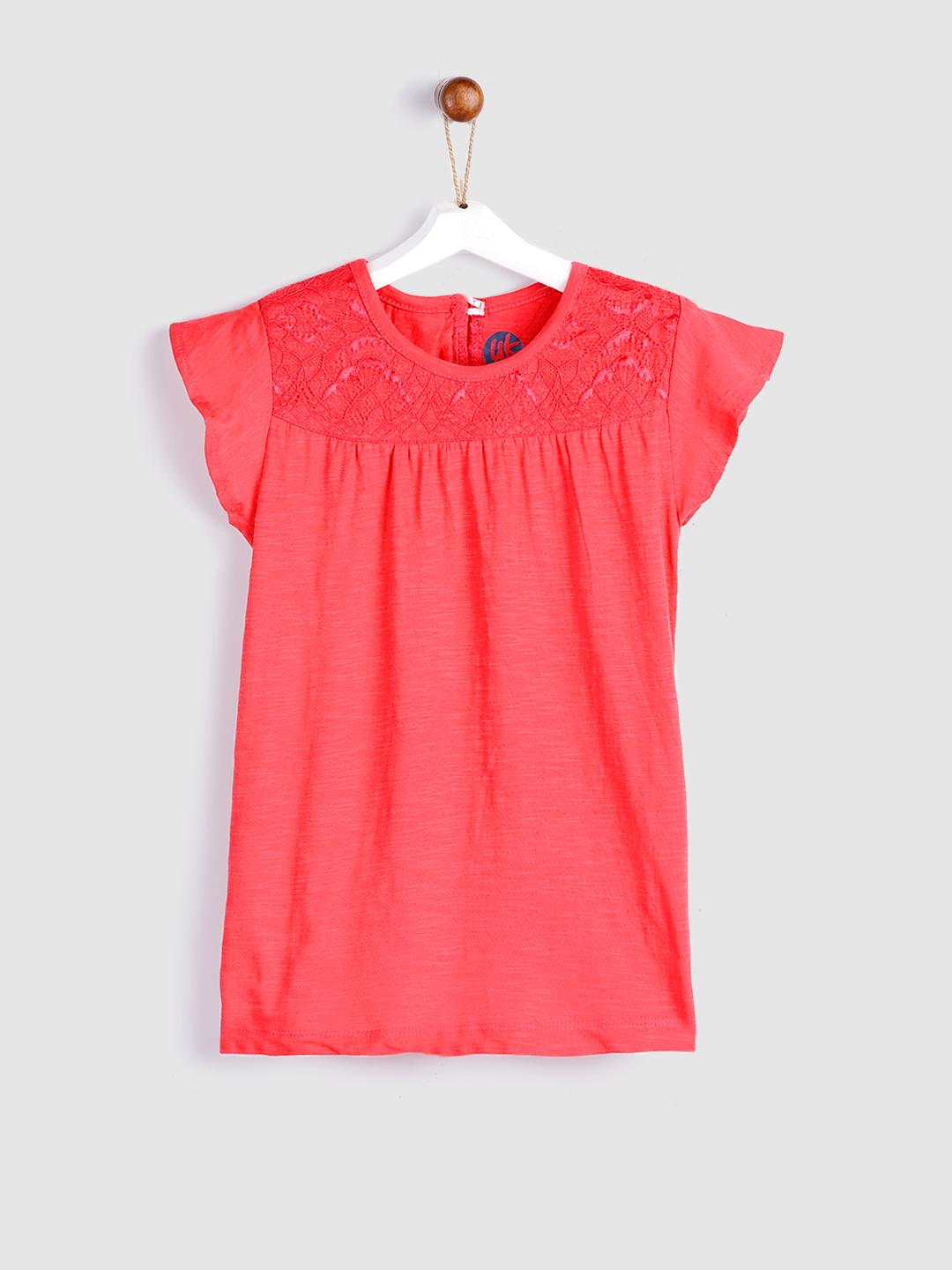 Buy YK Girls Pink Solid Pure Cotton Top - Tops for Girls 8376263 | Myntra
