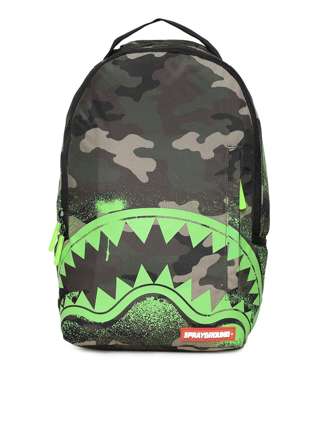 Buy SPRAY GROUND Unisex Green Graphic Backpack - Backpacks for Unisex ...