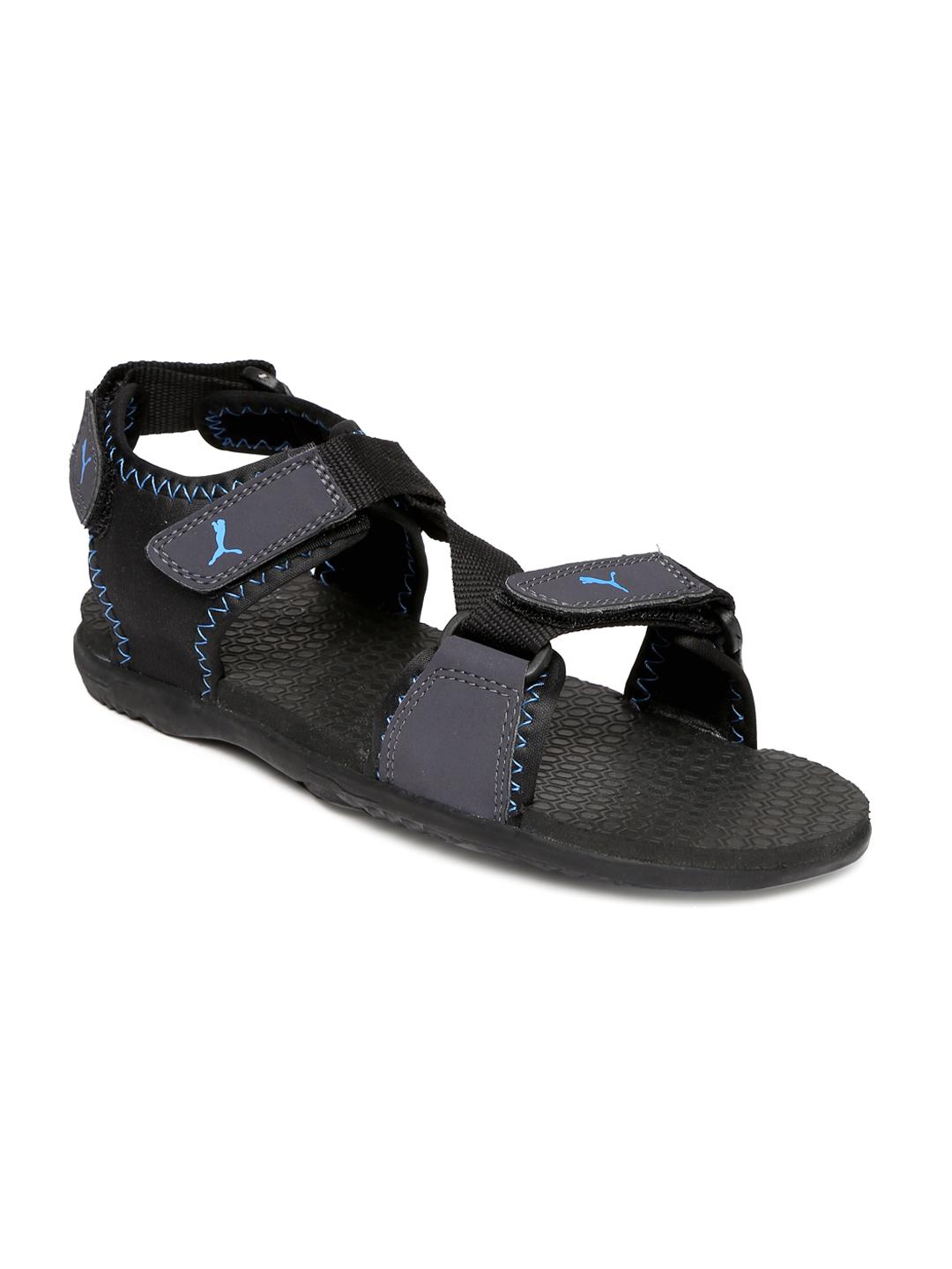 Buy PUMA Unisex Black & Grey Royal DP Sports Sandals - Sandals for ...