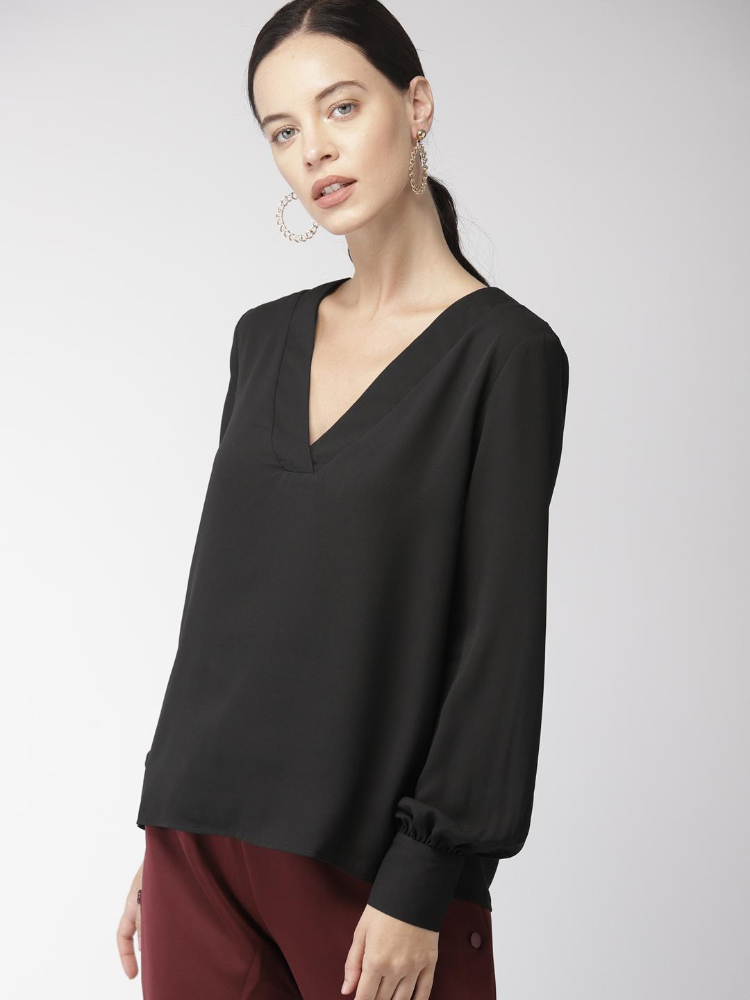 Buy FOREVER 21 Women Black Solid Top - Tops for Women 9049389 | Myntra
