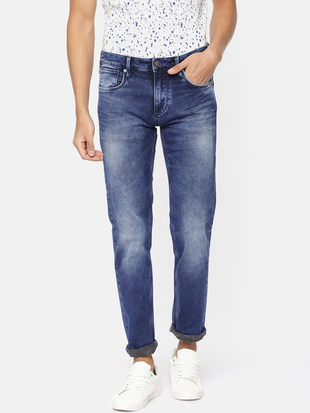 Buy Killer Men Blue Slank Slim Fit Mid Rise Clean Look Stretchable ...