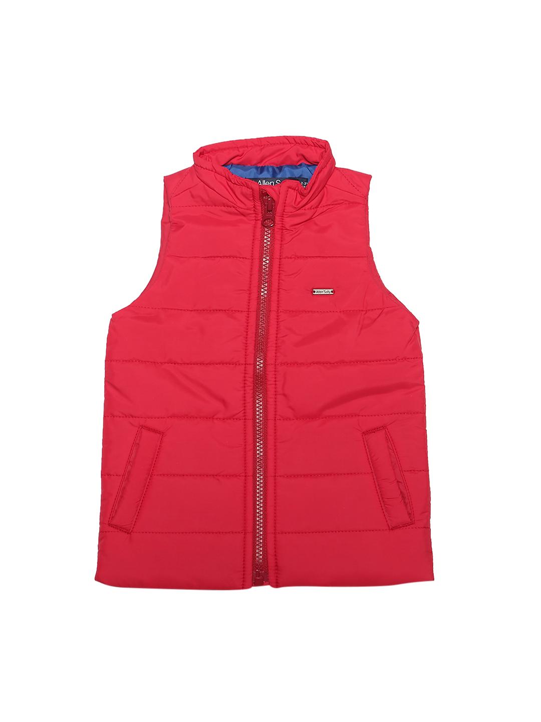 Buy Allen Solly Junior Boys Red Solid Puffer Jacket - Jackets for Boys ...