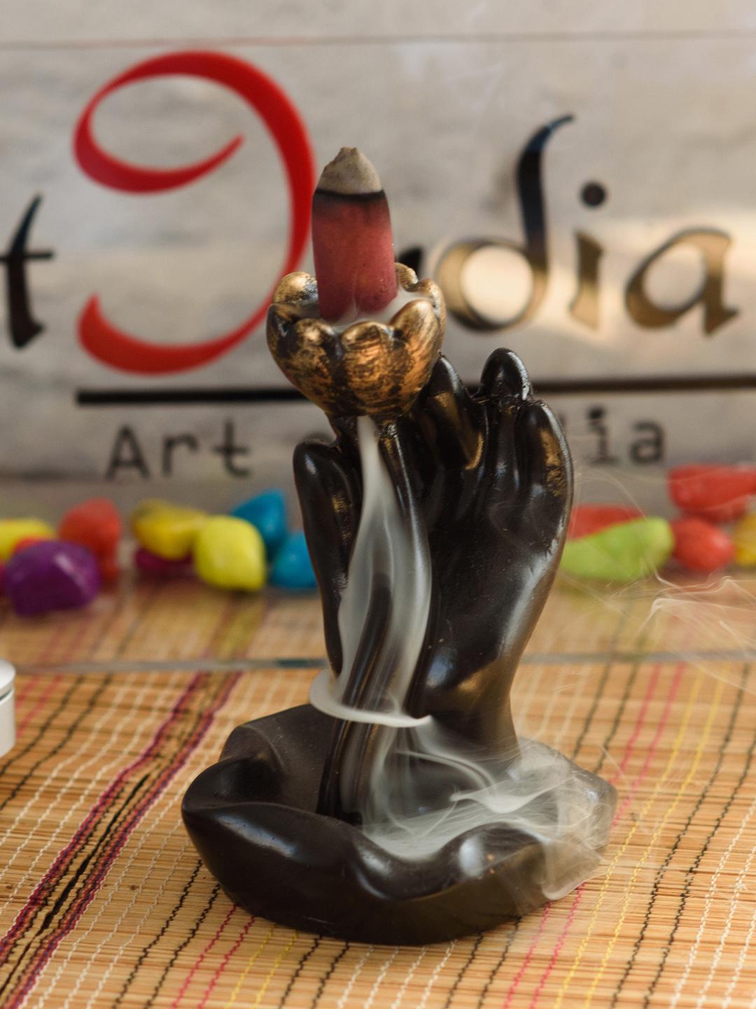 Buy ECraftIndia Smoke With Backflow Cone Brown Ceramic Natural Living ...