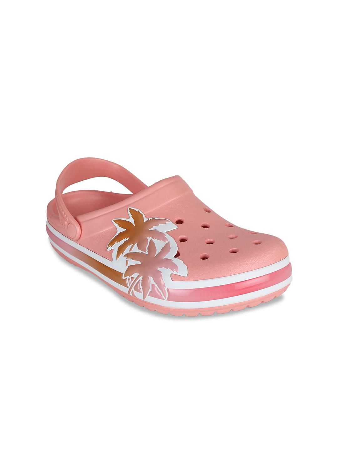 Buy Crocs Women Peach Printed Clogs - Casual Shoes for Women 9653727 ...