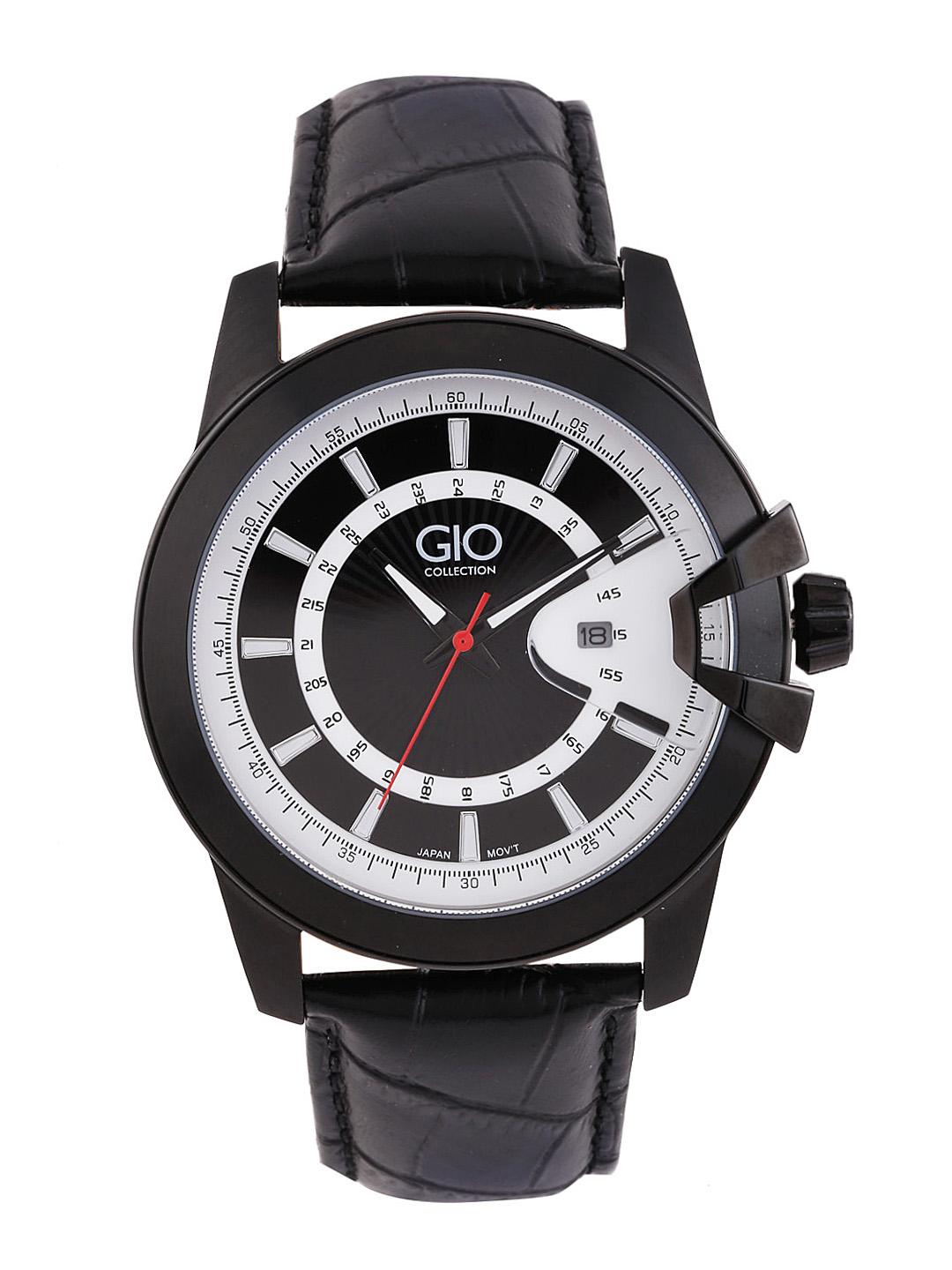 Buy GIO COLLECTION Men Black & White Dial Watch G0066 03 - Watches for ...
