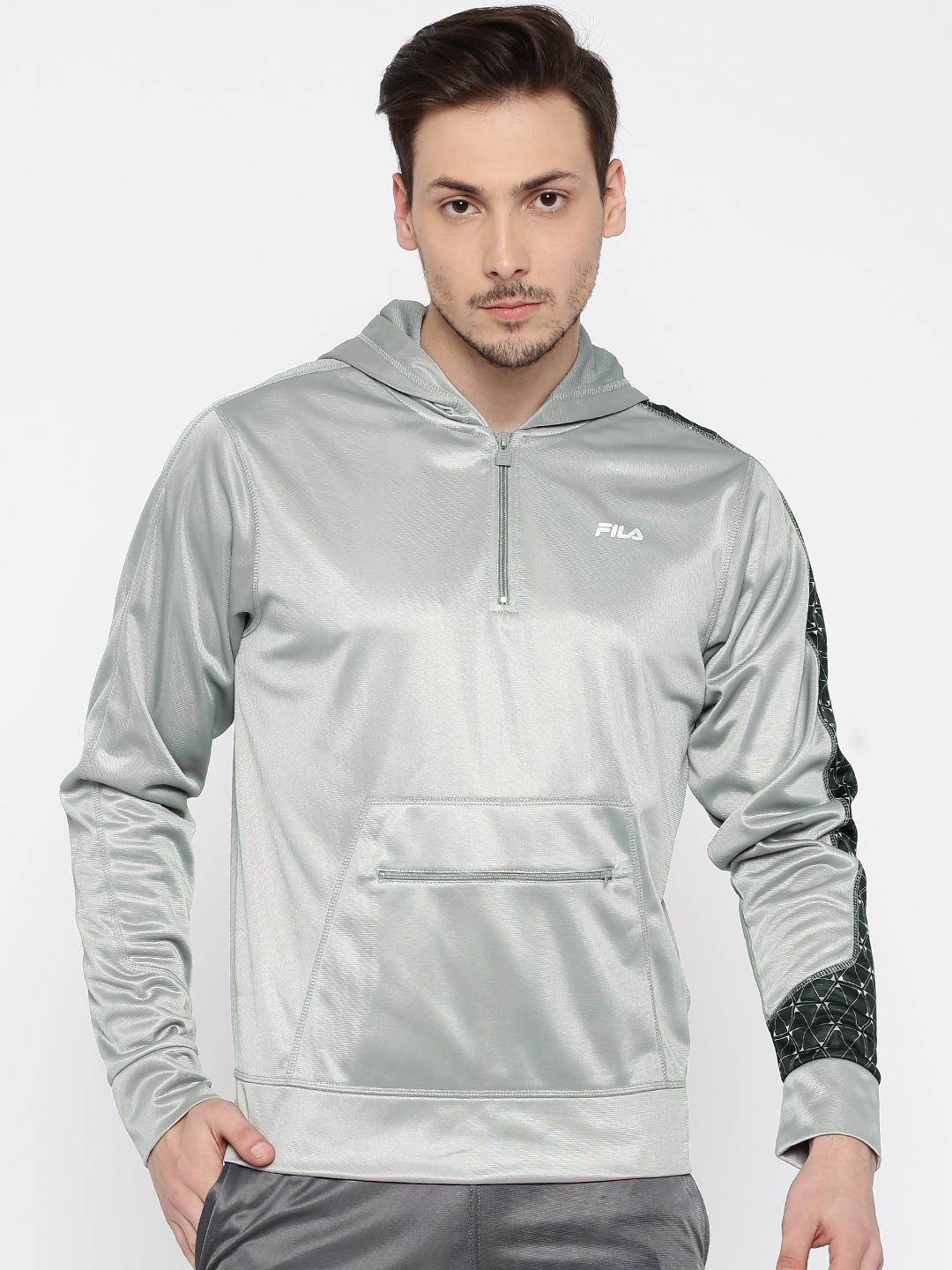 Buy FILA Grey BOVAM Hooded Jacket - Jackets for Men 982175 | Myntra
