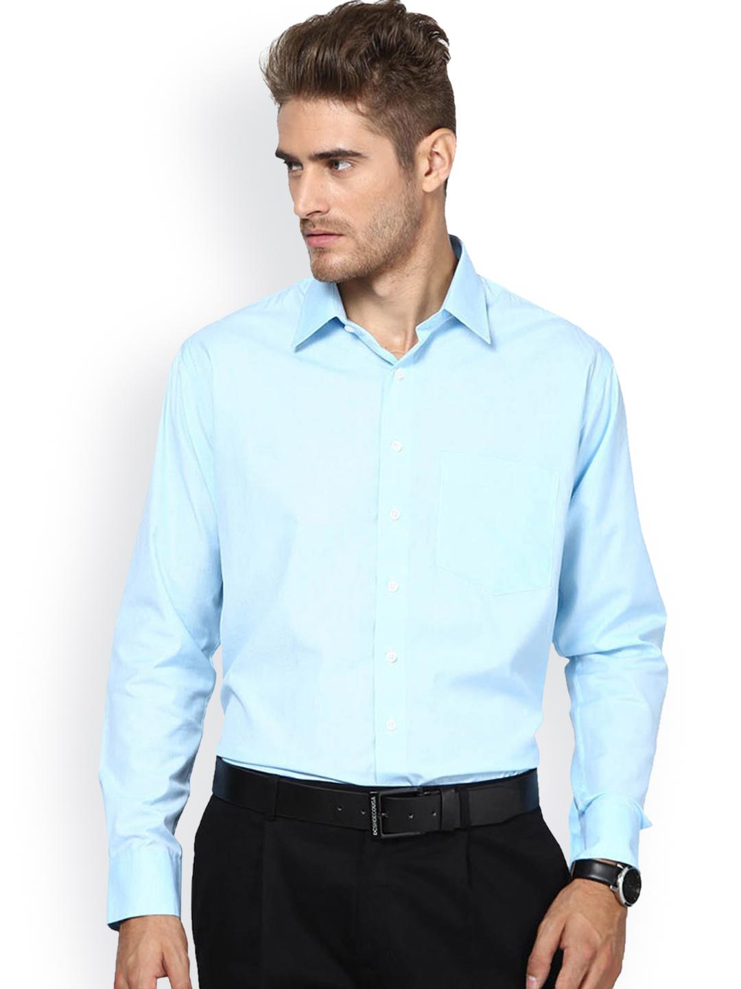Buy Shaftesbury London Blue Standard Fit Formal Shirt - Shirts for Men ...