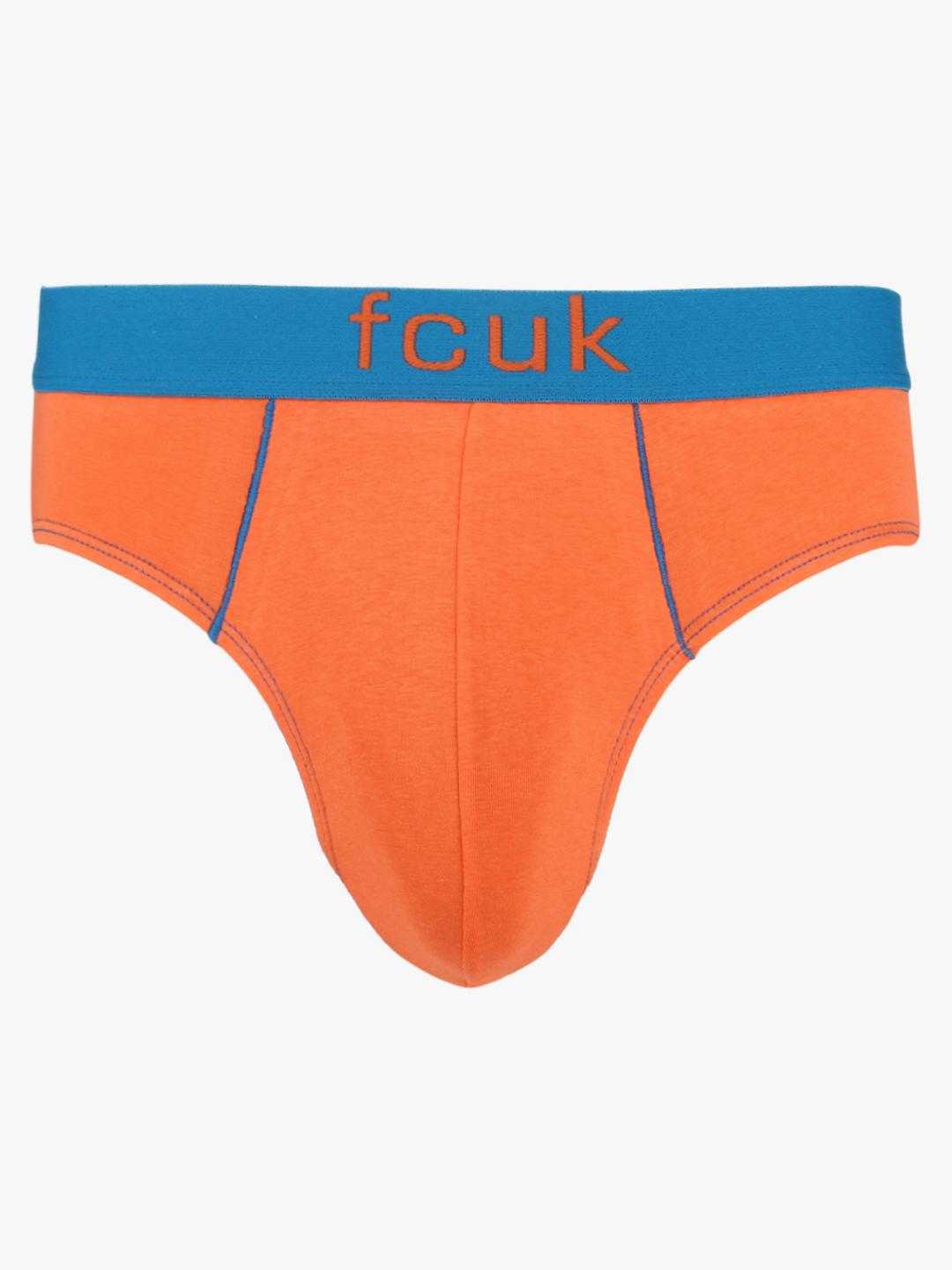 Buy FCUK Men Orange Solid Briefs CBR19 - Briefs for Men 7988009 | Myntra
