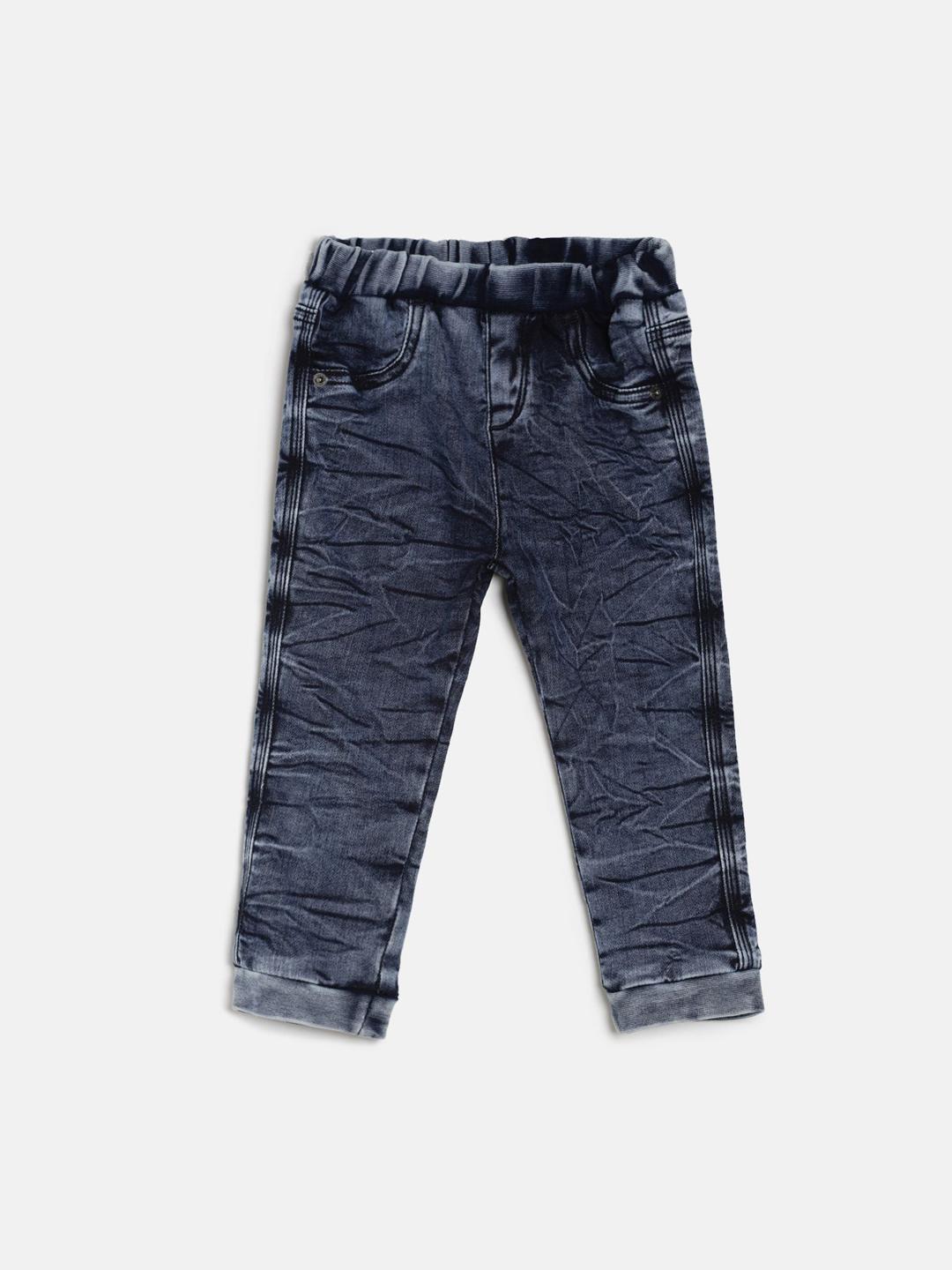 Buy MINI KLUB Boys Navy Blue Regular Fit Mid Rise Clean Look ...