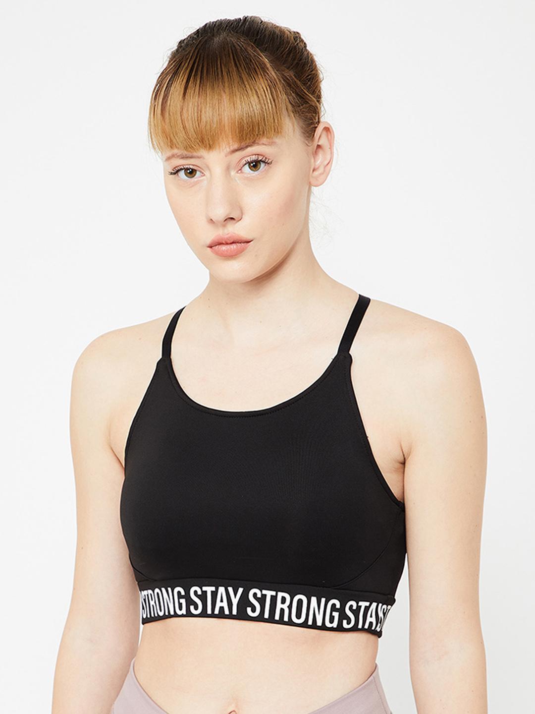 Buy Kappa Black Solid Non Wired Lightly Padded Sports Bra 8903742139033 ...