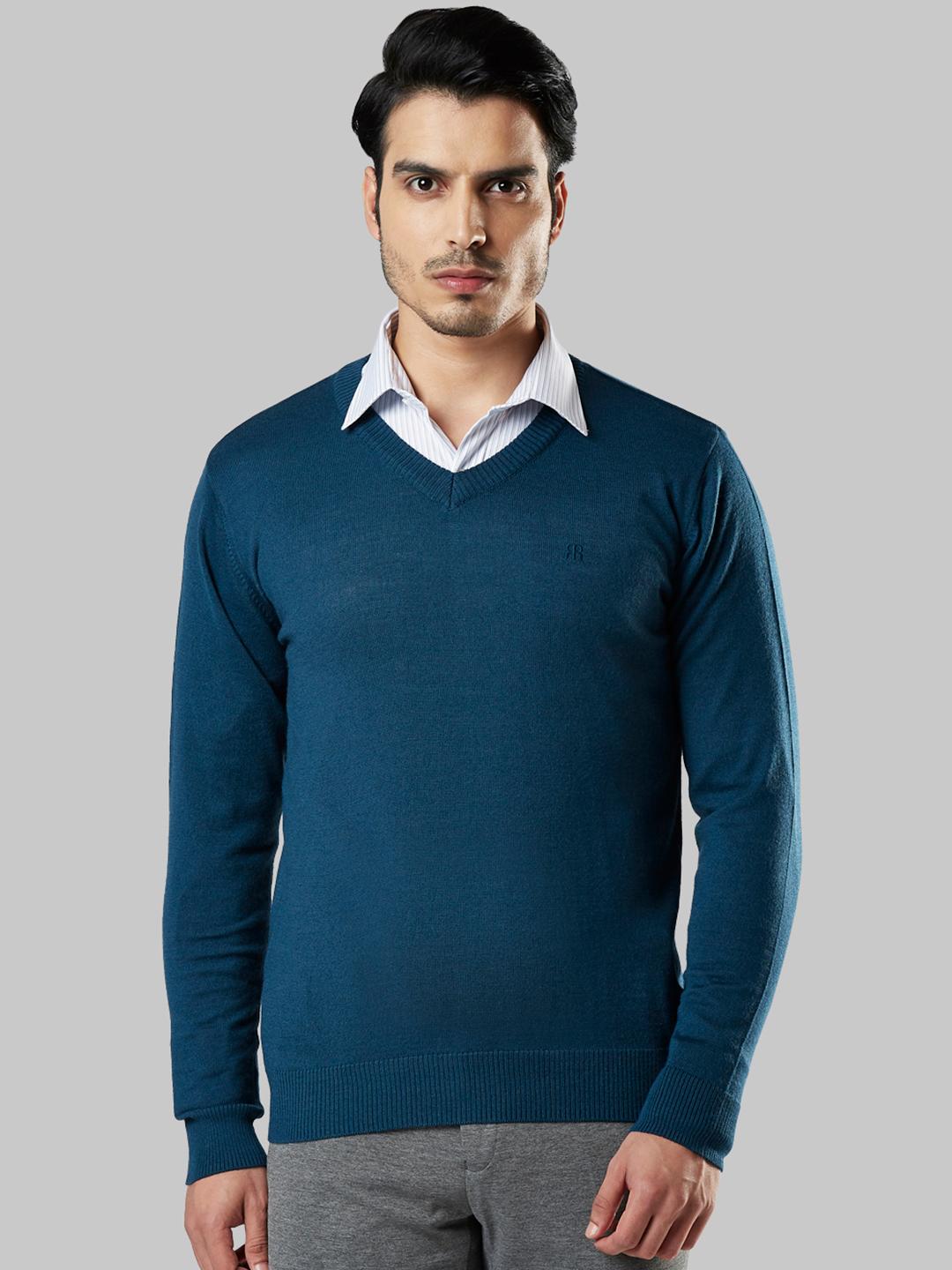 Buy Raymond Men Blue Solid Sweater - Sweaters for Men 10774376 | Myntra