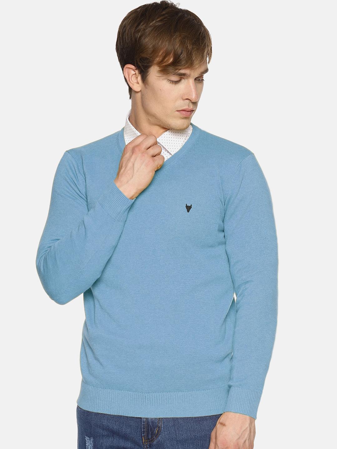 Buy BLACK BUCK Men Turquoise Blue Solid Sweater - Sweaters for Men ...