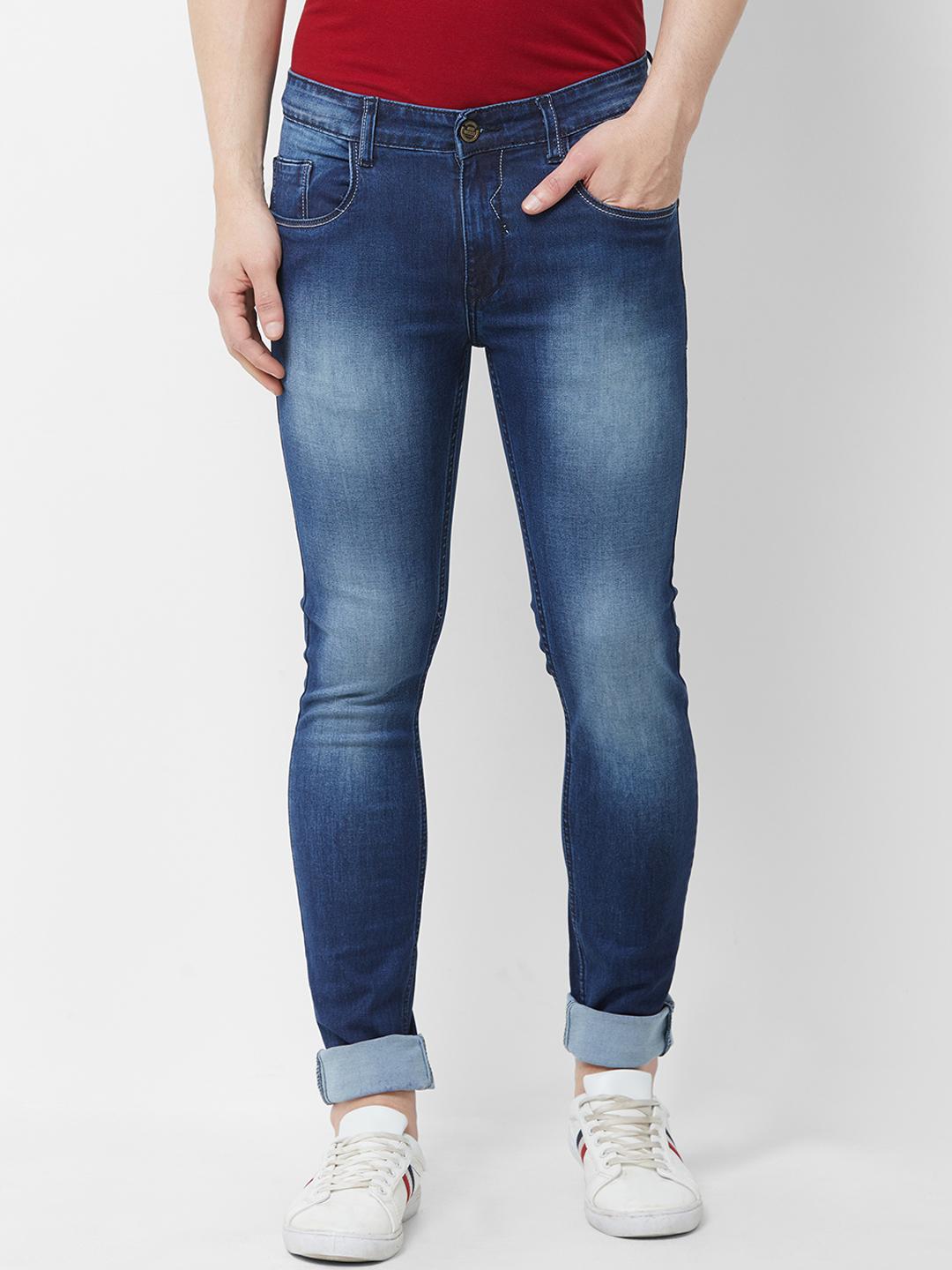 Buy Road Rockers Men Blue Regular Fit Mid Rise Clean Look Stretchable ...