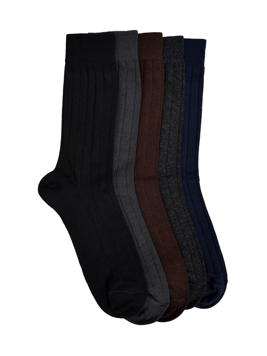 Buy MARC Men Pack Of 5 Patterned Calf Length Socks - Socks for Men ...