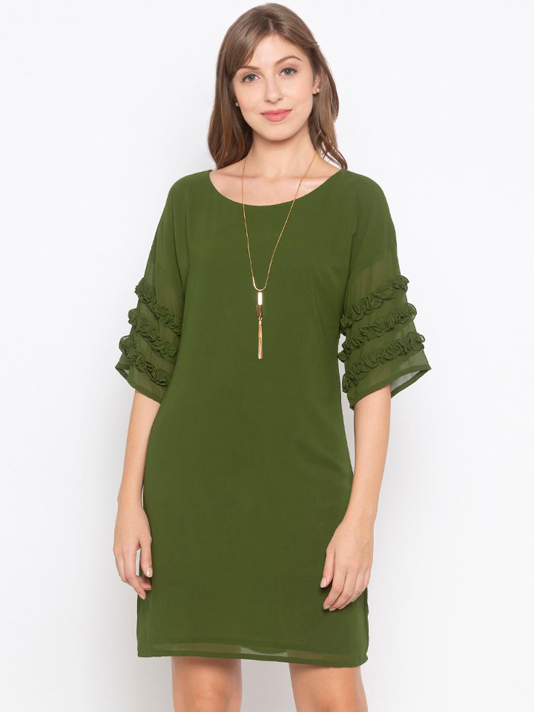 Buy Iti Women Olive Green Sheath Dress - Dresses for Women 10174743 ...